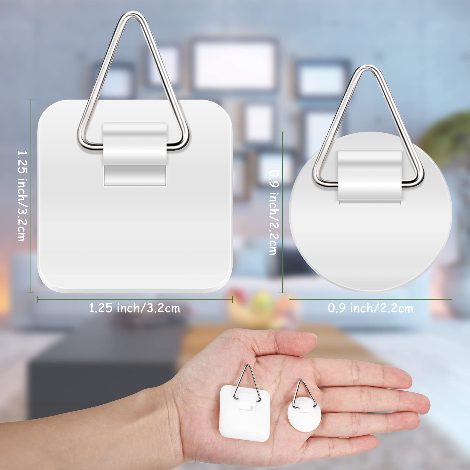 60 Pieces Invisible Adhesive Plate Hanger Plastic Adhesive Picture Hangers Without Nails Adhesive Vertical Plate Holders Sticky Hangers for Plate Photo Picture Frame Wall Art Decoration