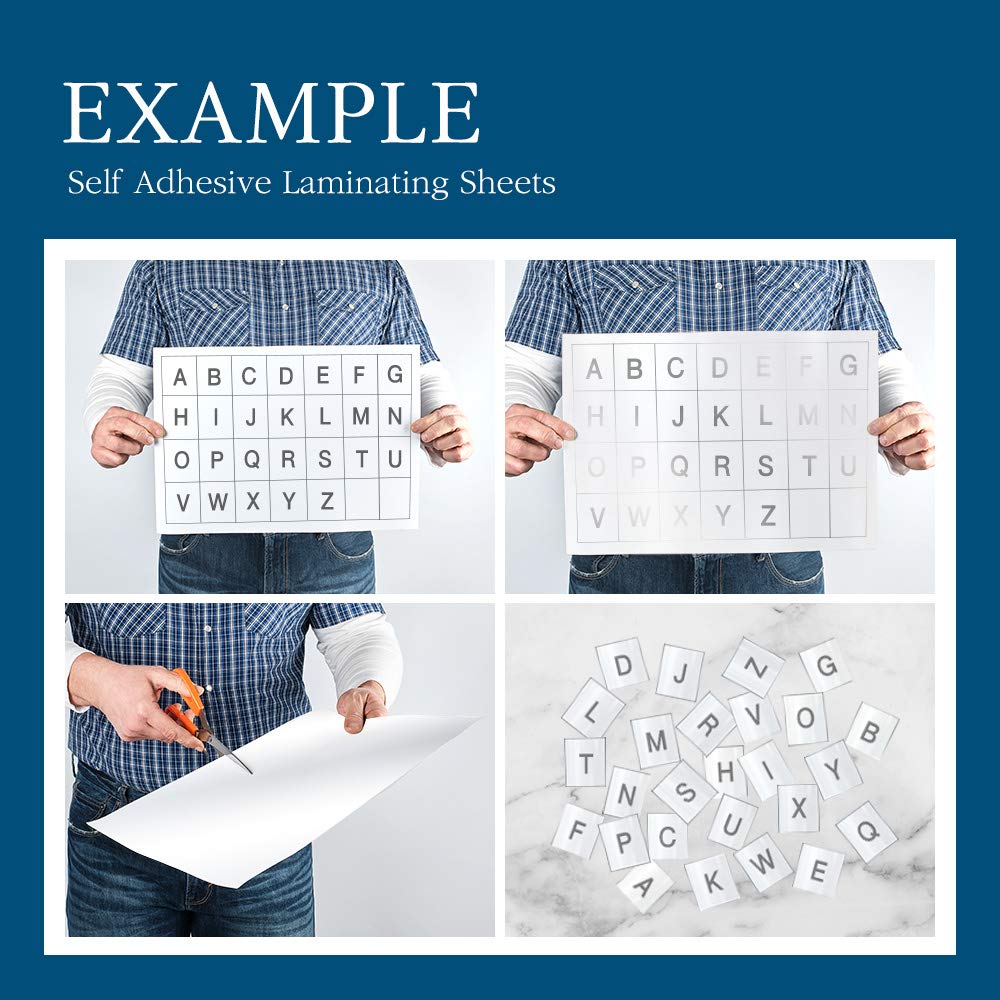 20 Pack Self Adhesive Laminating Sheets, 4 mil Thickness (8.5x11 inch) Peel and Stick Clear Self Seal Laminating Sheets by VIOLETTO