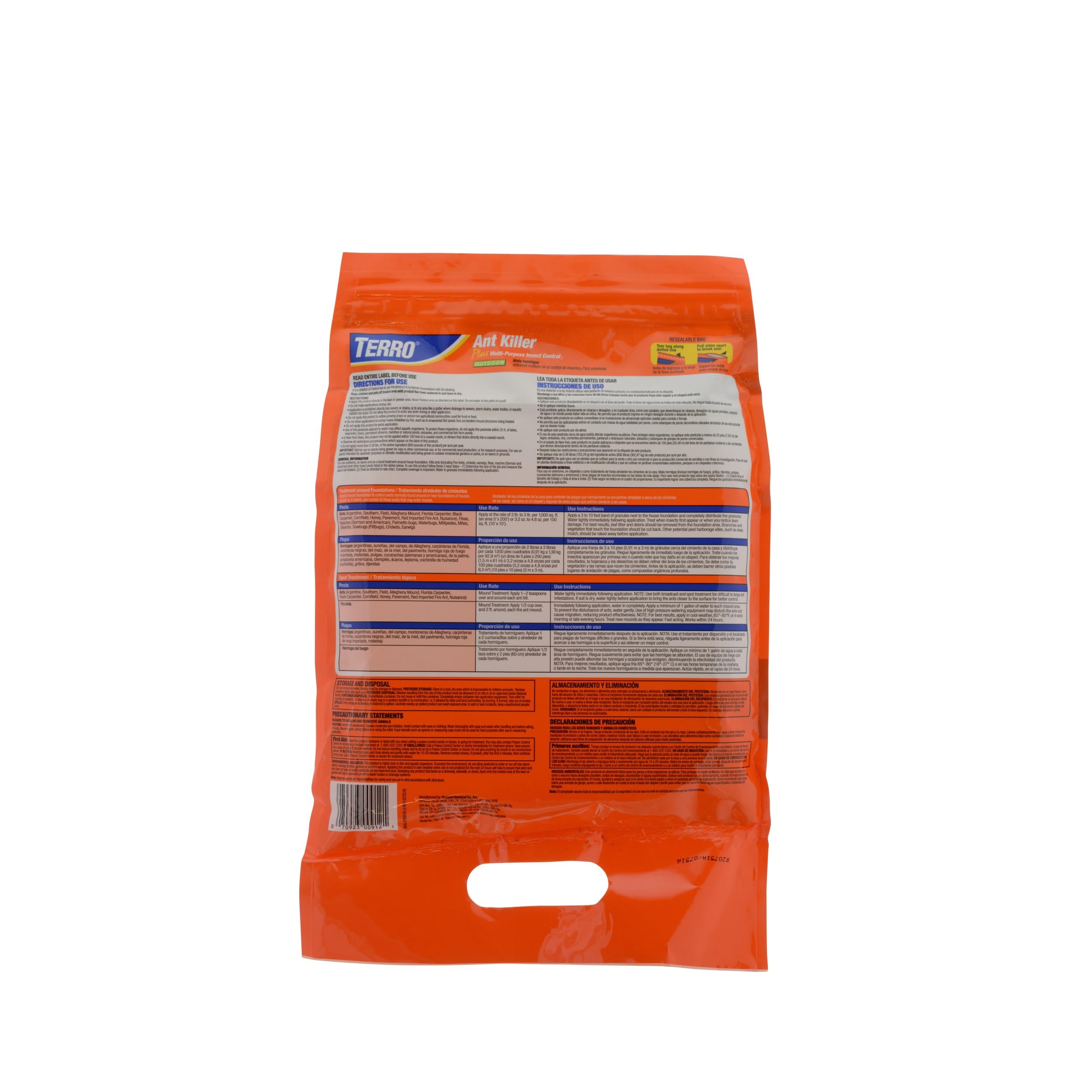 TERRO T901-6 Ant Killer Plus Multi-Purpose Insect Control for Outdoors - Kills Fire Ants, Fleas, Cockroaches, and Other Crawling Insects - 3lb