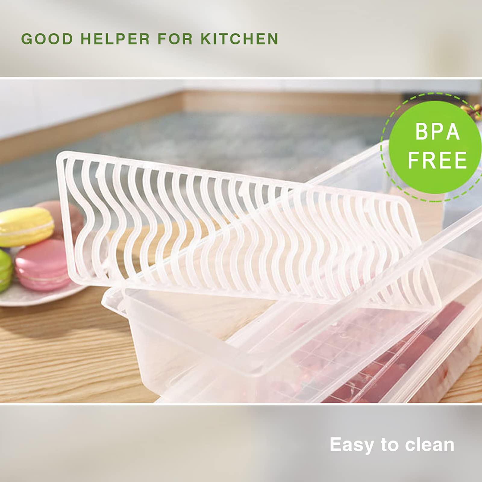 SILIVO Food Storage Containers for Fridge (3 Pack) - 1.5L Produce Saver Containers for Refrigerator with Removable Drain Tray Keep Fresh for Produce, Fruits and Vegetables