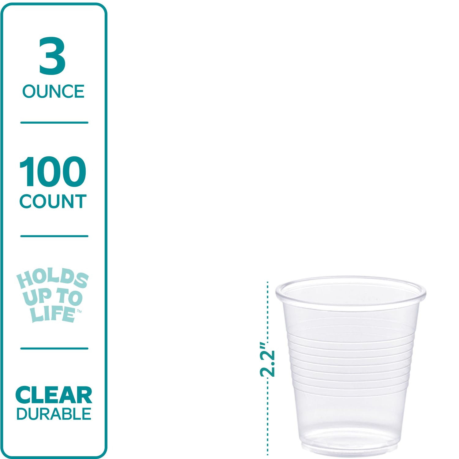 [100 Pack] 3 oz. Clear Plastic Cups, Small Disposable Bathroom, Mouthwash Polypropylene Cups