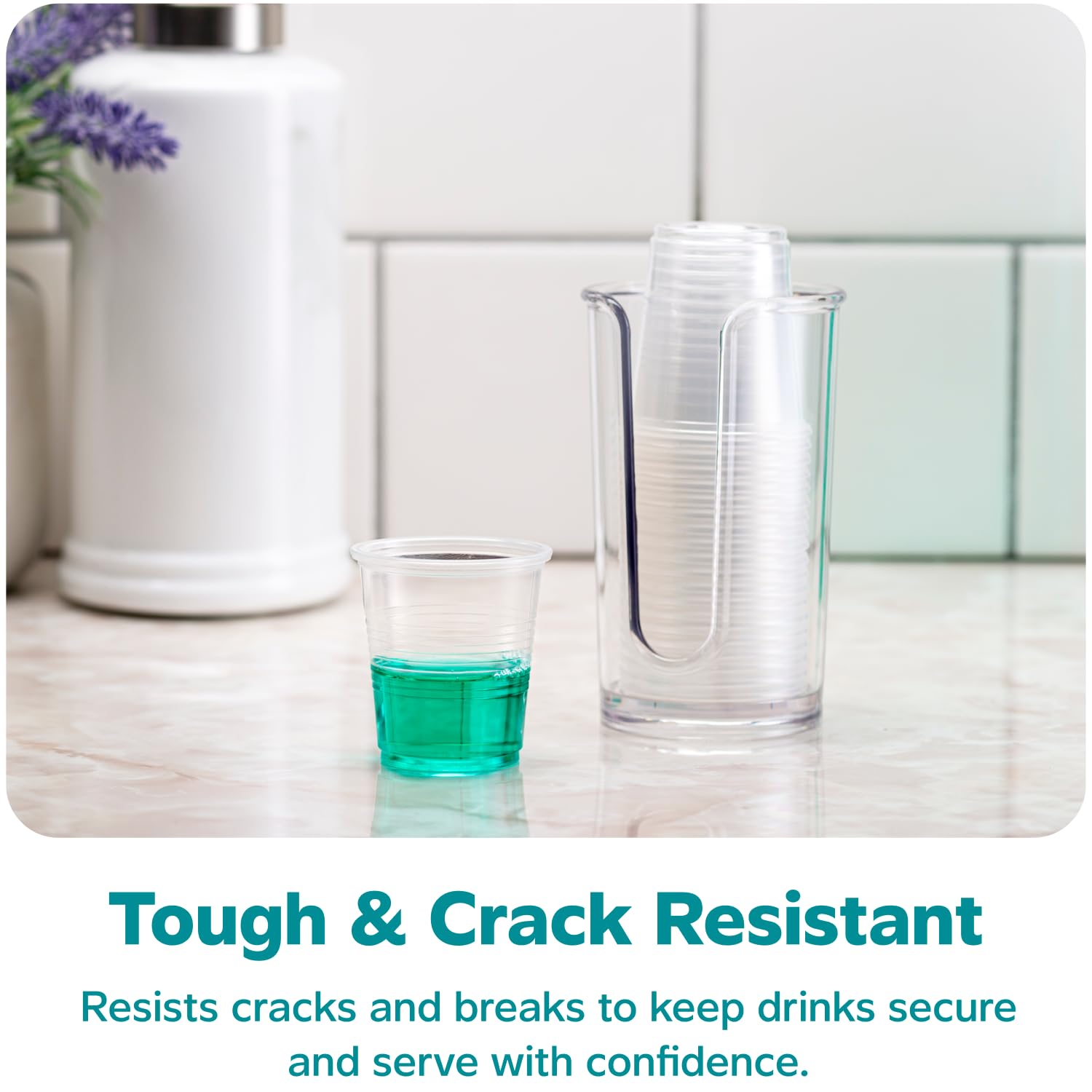 [100 Pack] 3 oz. Clear Plastic Cups, Small Disposable Bathroom, Mouthwash Polypropylene Cups