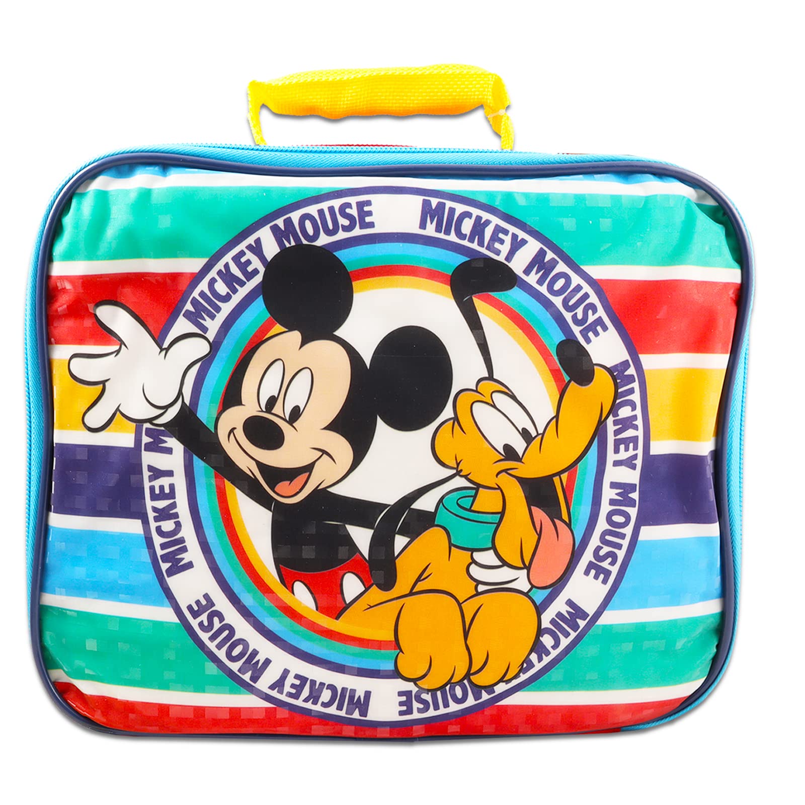 Disney Mickey Mouse Backpack Bundle with Lunch Box, Stickers (School Supplies Bundle)