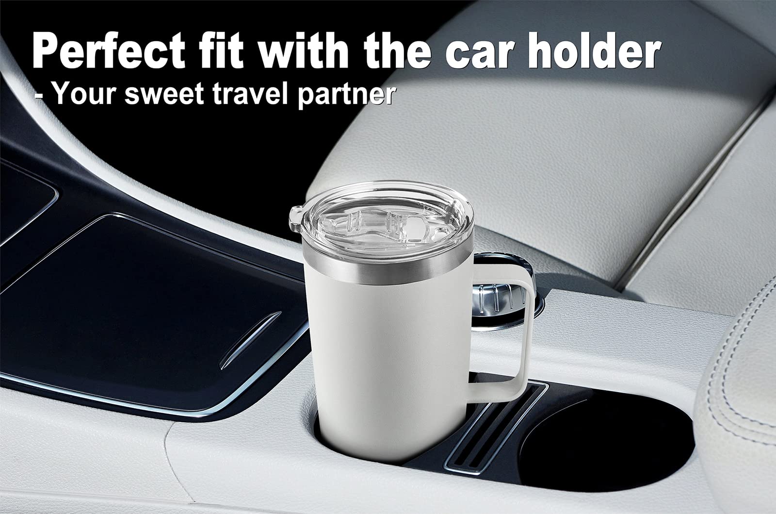 DLOCCOLD Insulated Coffee Mug with Handle Stainless Steel Travel Coffee Cup with Lid Spill Proof Reusable Thermos Coffee Cups for Men Women Car Cup holder Friendly (Purple, 20 oz)