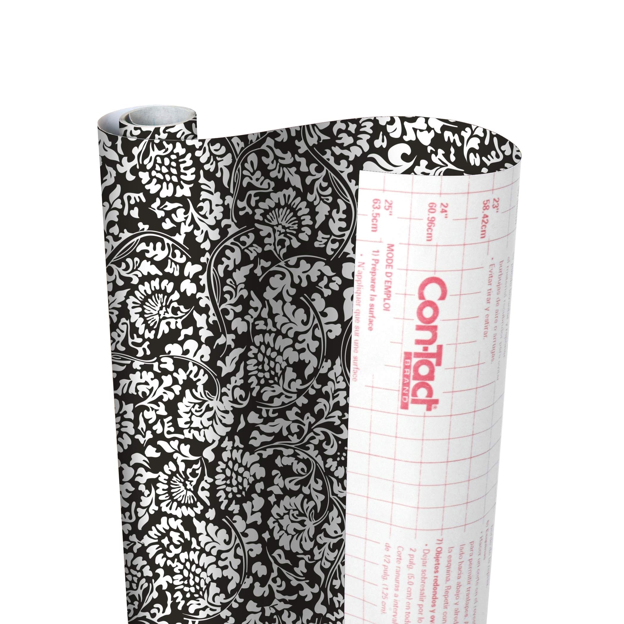 Con-Tact Brand Creative Covering Self-Adhesive Vinyl Drawer and Shelf Liner, 18" x 60', Mirabella Black & White