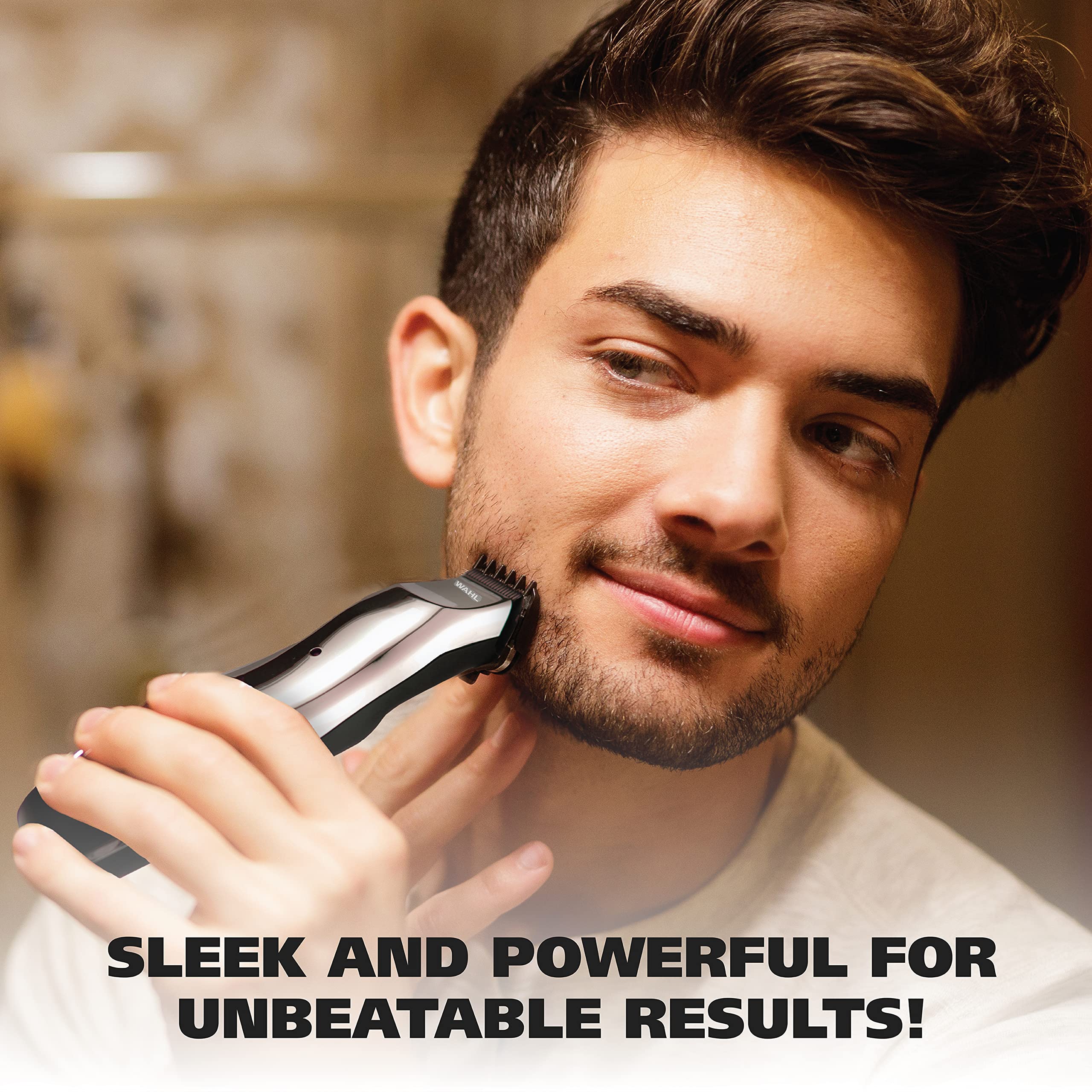 Wahl Cordless Rechargeable Beard Trimmer for Men with Self-Sharpening Blades, Travel Lock, & 14 Cutting Lengths β Model 9916-4301V