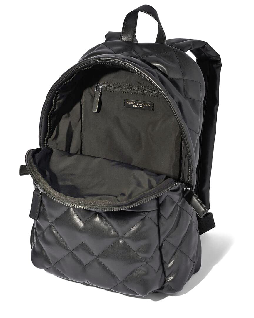 Marc Jacobs H306M01RE21 Black Quilted Leather With Silver Hardware Women's Moro Backpack