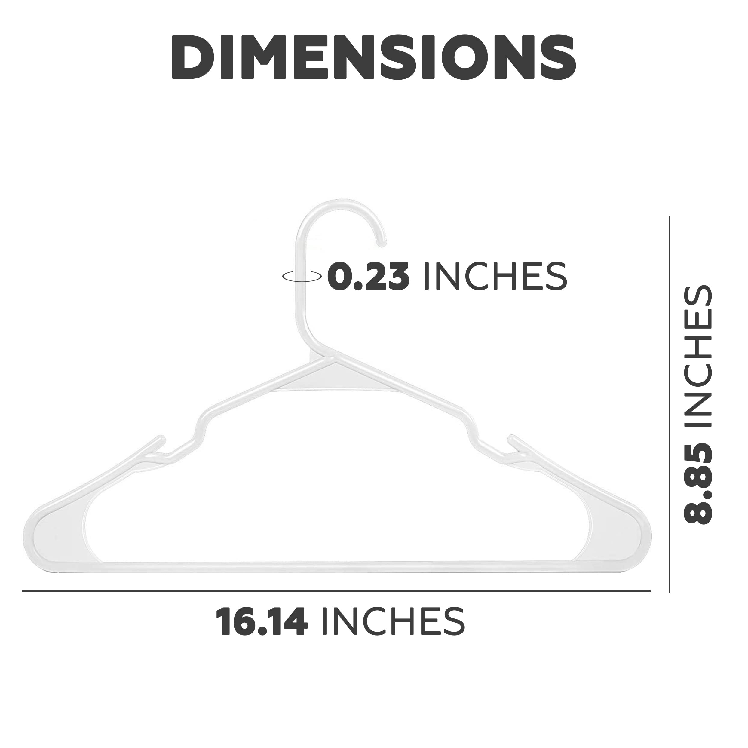Plastic Hangers 20, 40, 60 Pack β Space Saving Hangers for Clothes β White Plastic Hangers for Neatly Hanging Clothing, Shirts, Jackets, Pants, Laundry, Dresses & More (20 Pack)