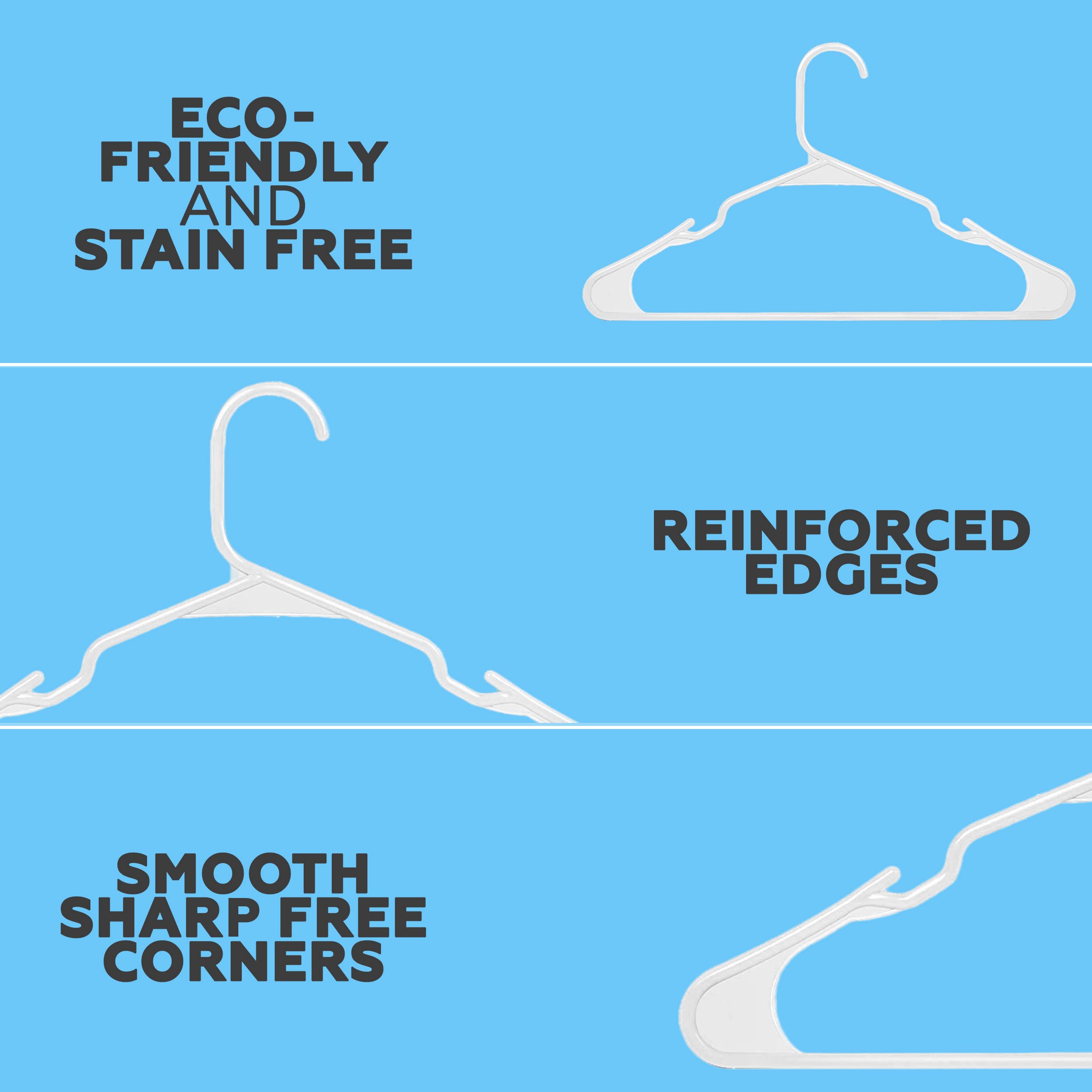 Plastic Hangers 20, 40, 60 Pack β Space Saving Hangers for Clothes β White Plastic Hangers for Neatly Hanging Clothing, Shirts, Jackets, Pants, Laundry, Dresses & More (20 Pack)