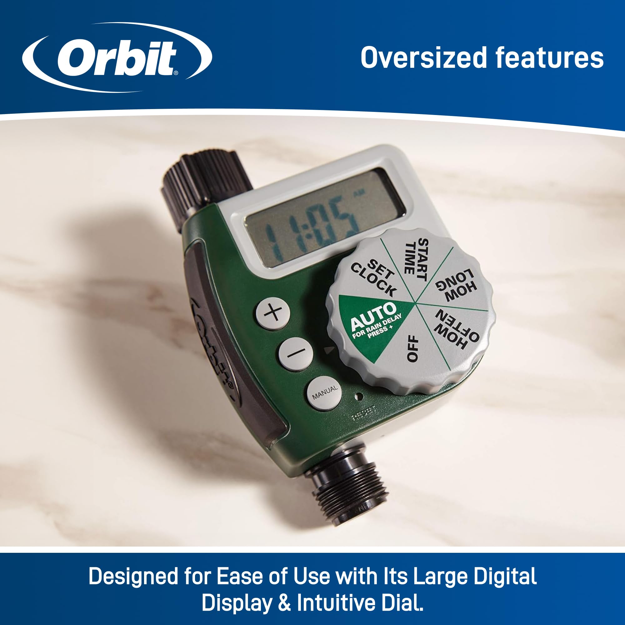 Orbit 62061Z Single-Outlet Hose Watering Timer, 1, Green