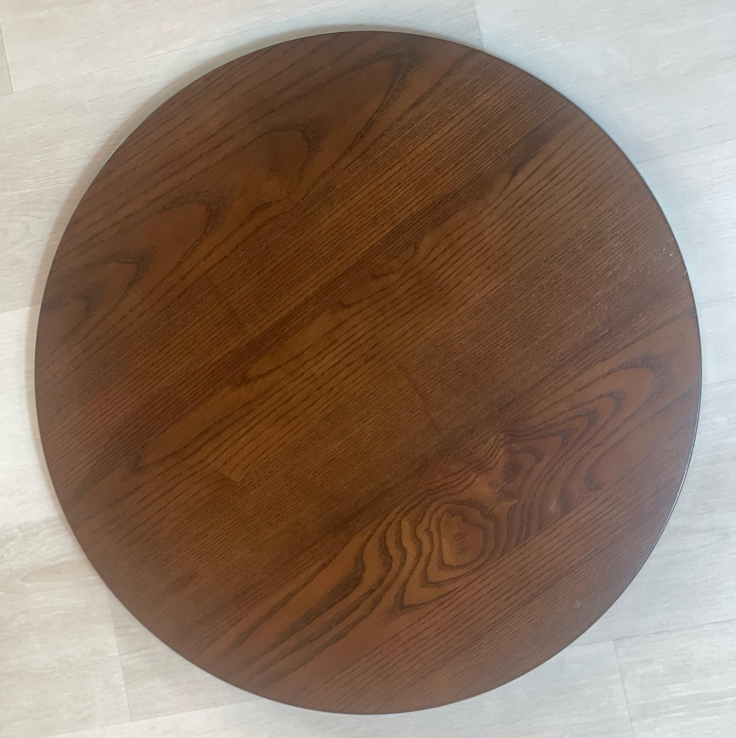 CM 21-in Diameter Brown Wood Rotating Turntable Big Lazy Susan - 360 Degree Swivel