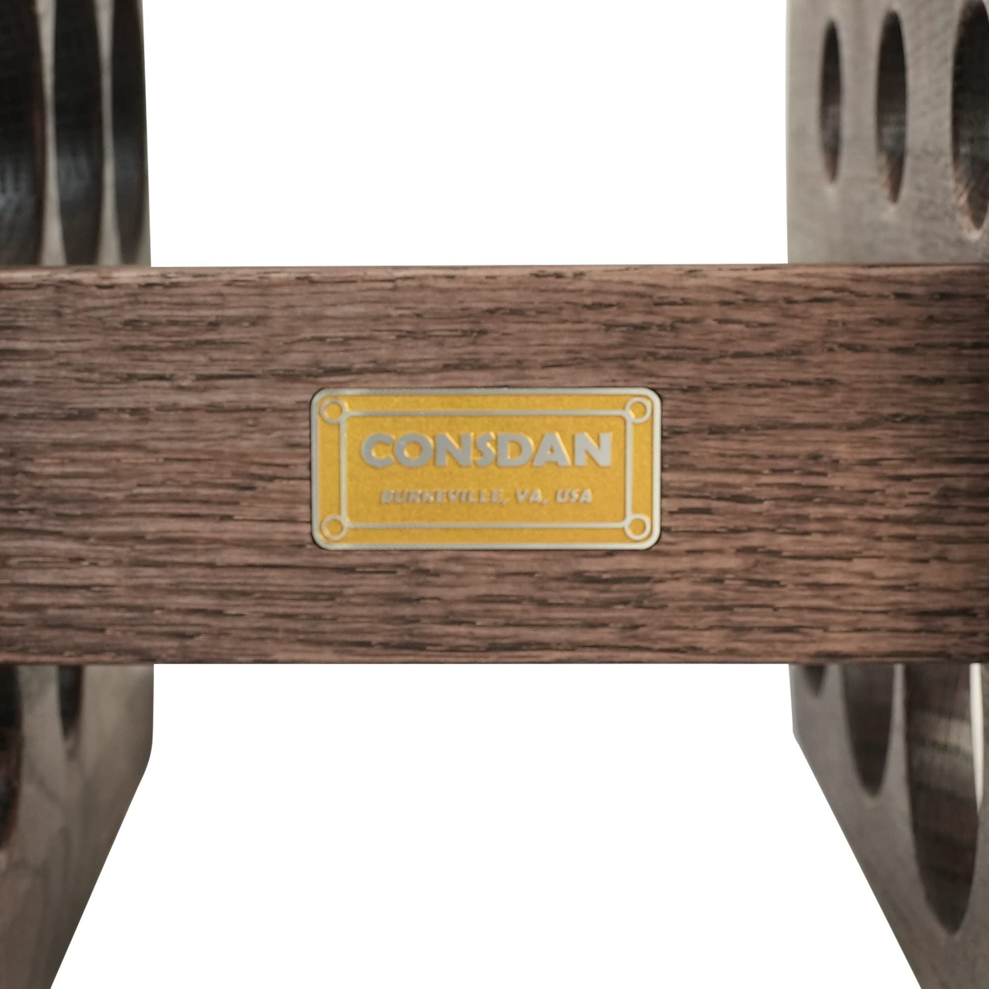CONSDAN Wine Rack, Wine Racks Countertop, USA Grown Oak Wine Bottle Holder, Freestanding Countertop Wine Holder Stand, Portable 6 Bottles Wine Display Rack (Chocolate Color)