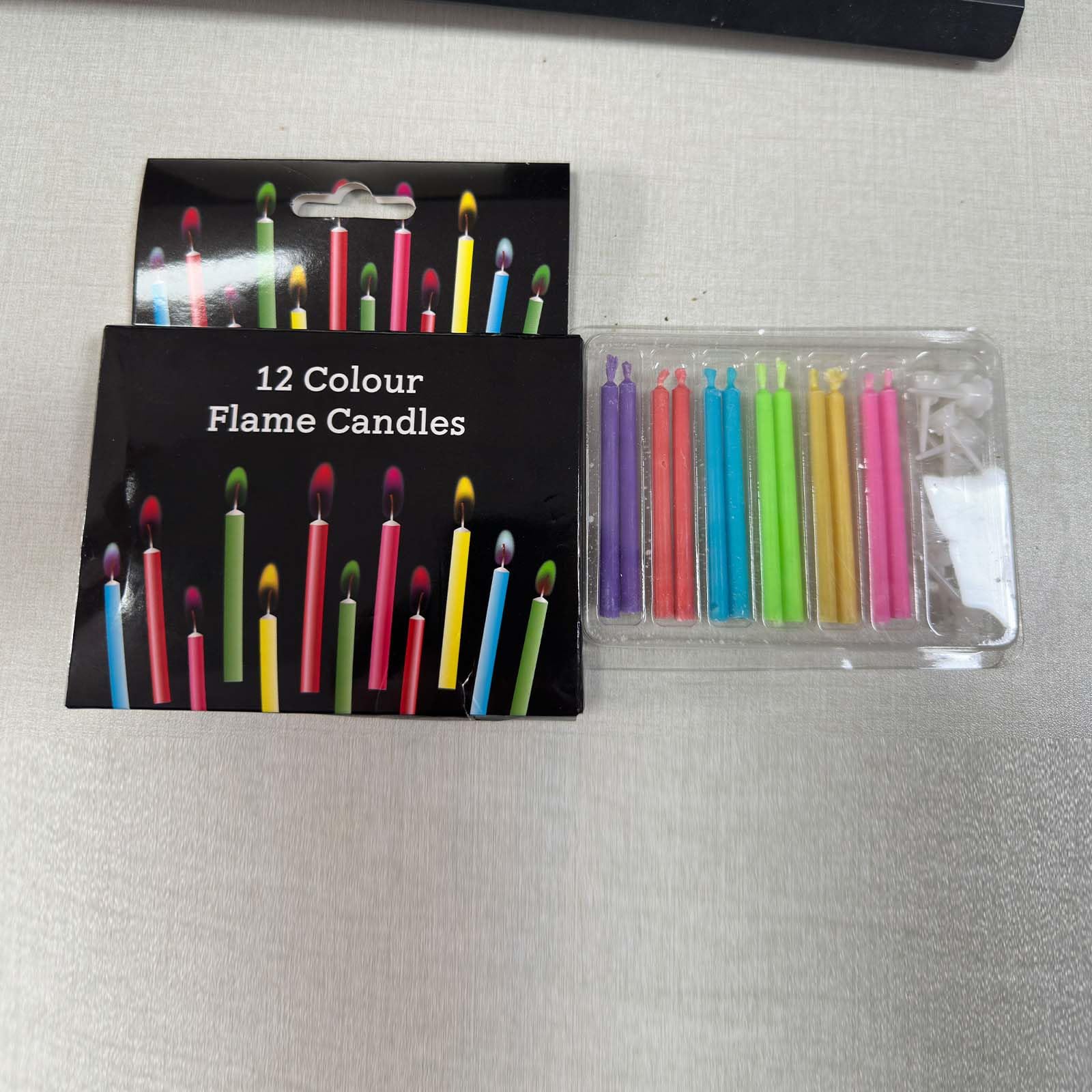 Birthday Cake Candles Happy Birthday Candles Colorful Candles Holders Included (Colorful, 12)