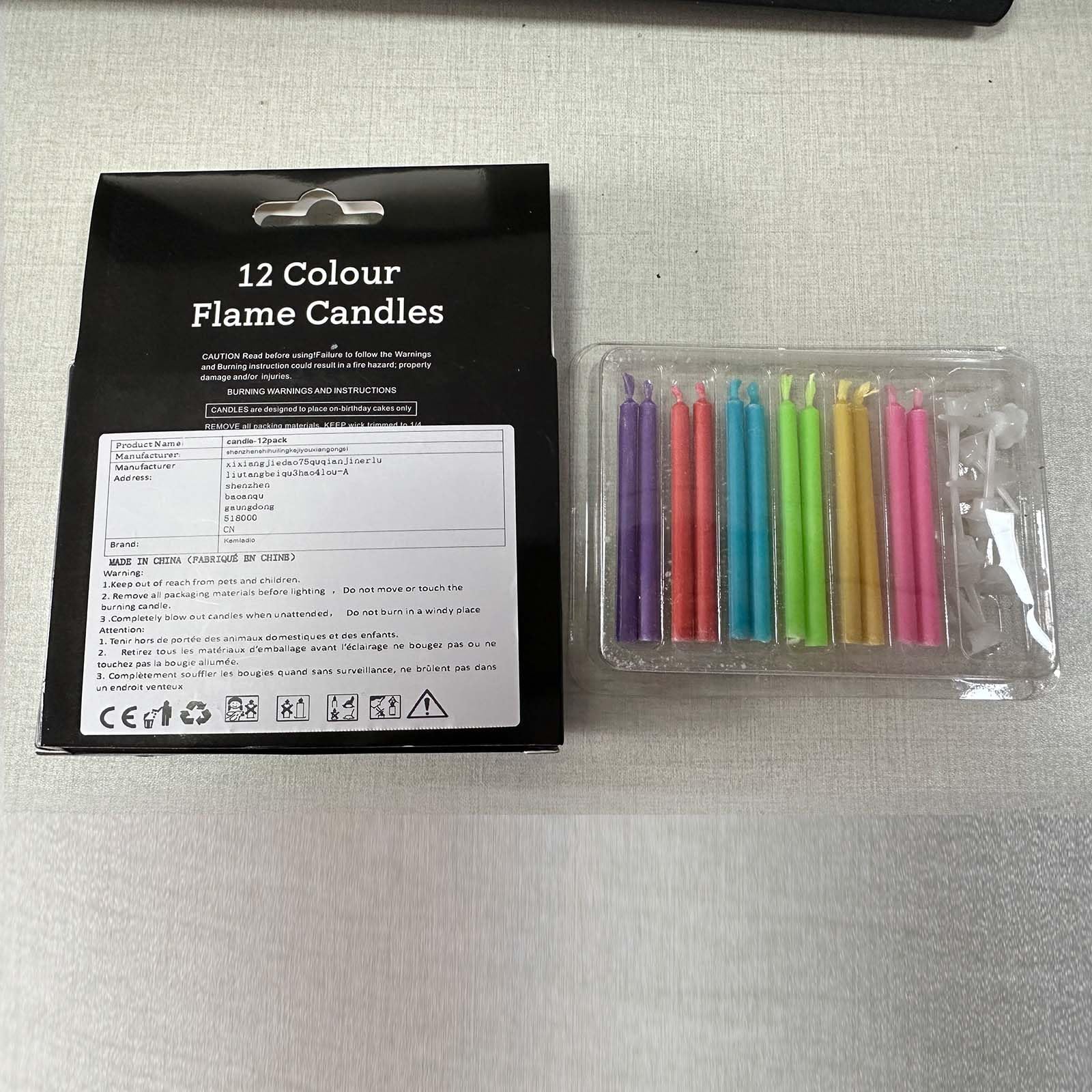 Birthday Cake Candles Happy Birthday Candles Colorful Candles Holders Included (Colorful, 12)