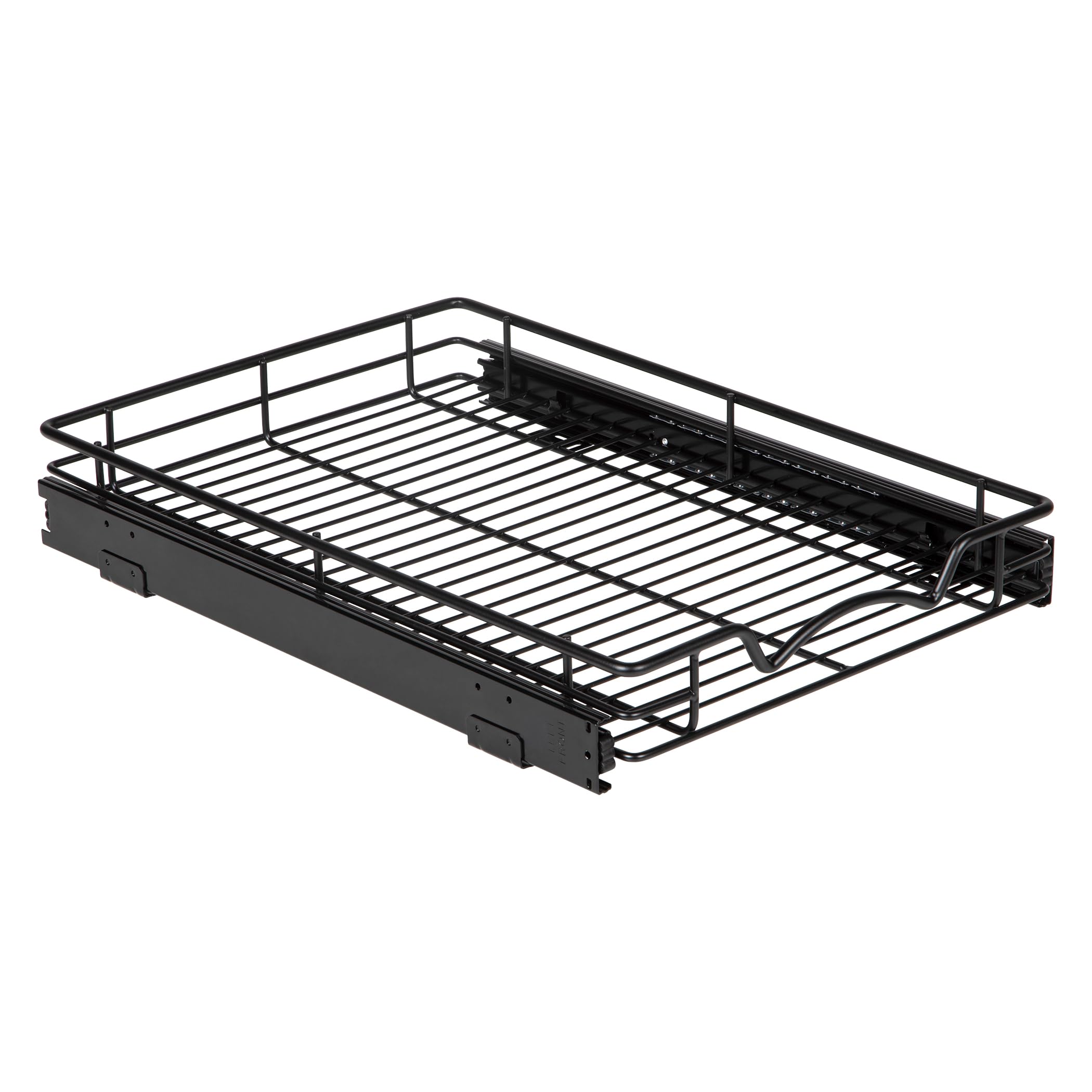 Hold N’ Storage Pull Out Cabinet Drawer Organizer, Heavy Duty-with 5 Year Limited Warranty- Slide Out Shelves, -14”W x 21”D - Requires At Least a 15-1/4” Cabinet Opening, Steel Metal, Black Finish