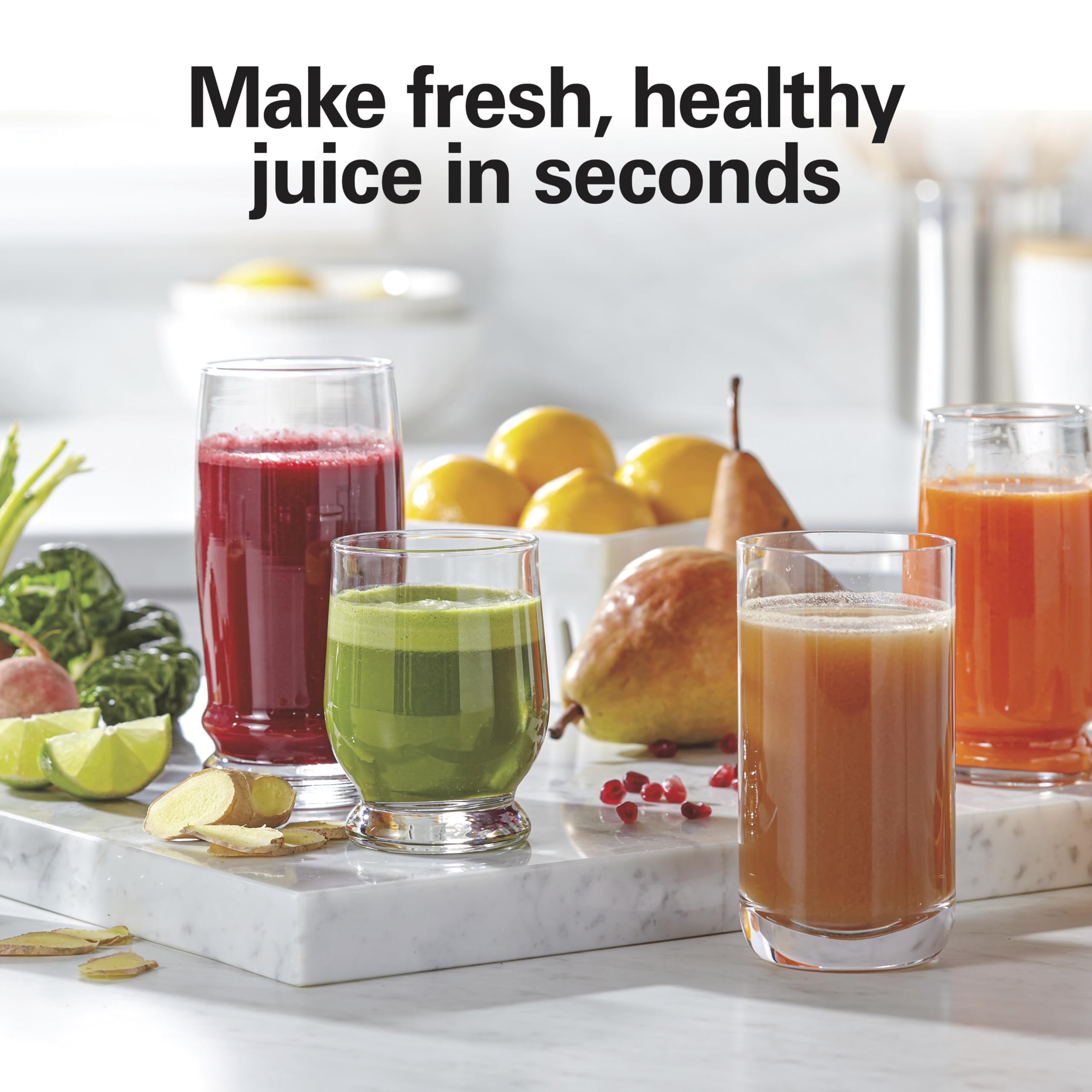 Hamilton Beach Juicer Machine, Big Mouth Large 3β Feed Chute for Whole Fruits and Vegetables, Easy to Clean, Centrifugal Extractor, BPA Free, 800W Motor, Black