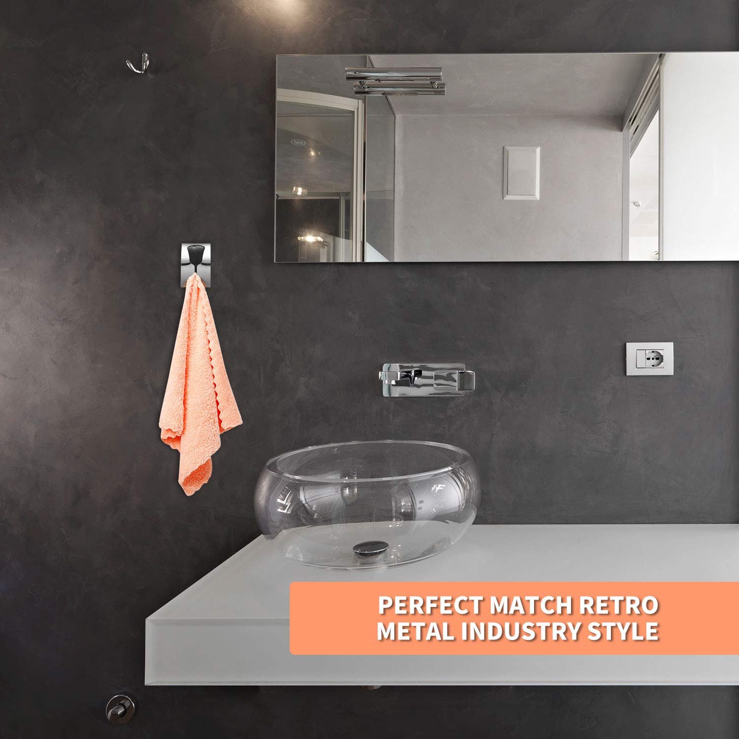4 Pieces Self Adhesive Hand Towel Hook Holder Grabber Stainless Steel Kitchen Towel Hook Rack Wall Mount Non Drilling Required Towel Hangers Hand Towel Hook Tea Towel Holders for Bathroom Kitchen