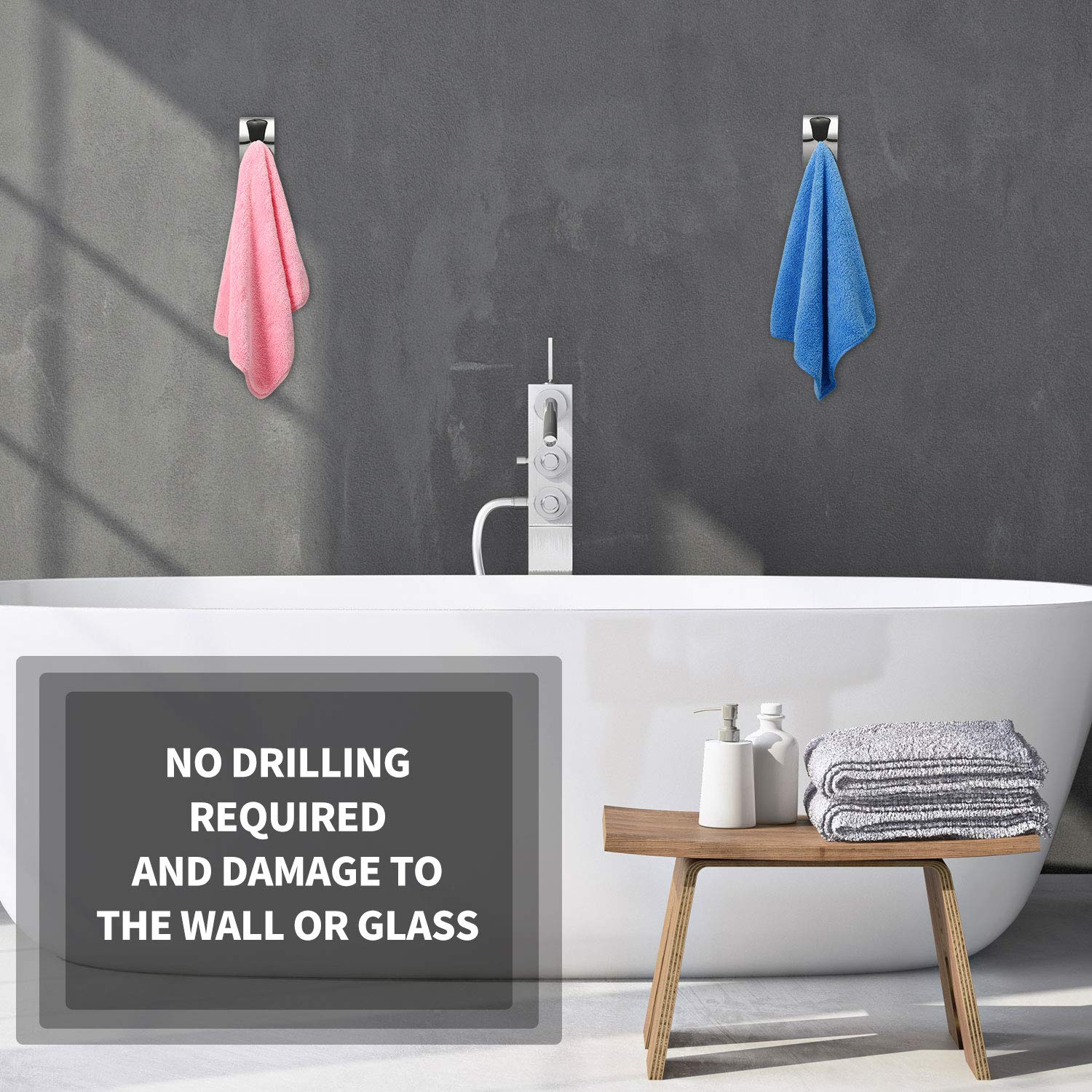 4 Pieces Self Adhesive Hand Towel Hook Holder Grabber Stainless Steel Kitchen Towel Hook Rack Wall Mount Non Drilling Required Towel Hangers Hand Towel Hook Tea Towel Holders for Bathroom Kitchen