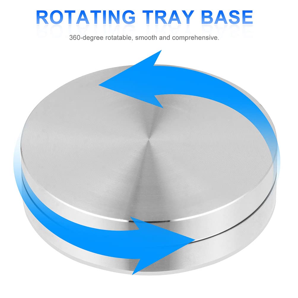 Rotating Cake Turntable Revolving Stand: Cake Decorating Display Stand 2pcs Aluminum Alloy Turntable Bearing for Flat Panel Monitor TV Lazy Susan Swivel Stand