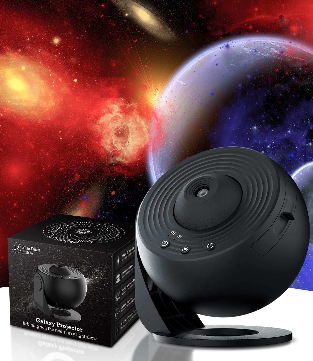 Galaxy Projector-Star projector-360 Degree Auto Rotation-Timed Starry Planetarium Projector -Night Light-Lights for Room Decor-Unique Gift for Children-Kids Gifts