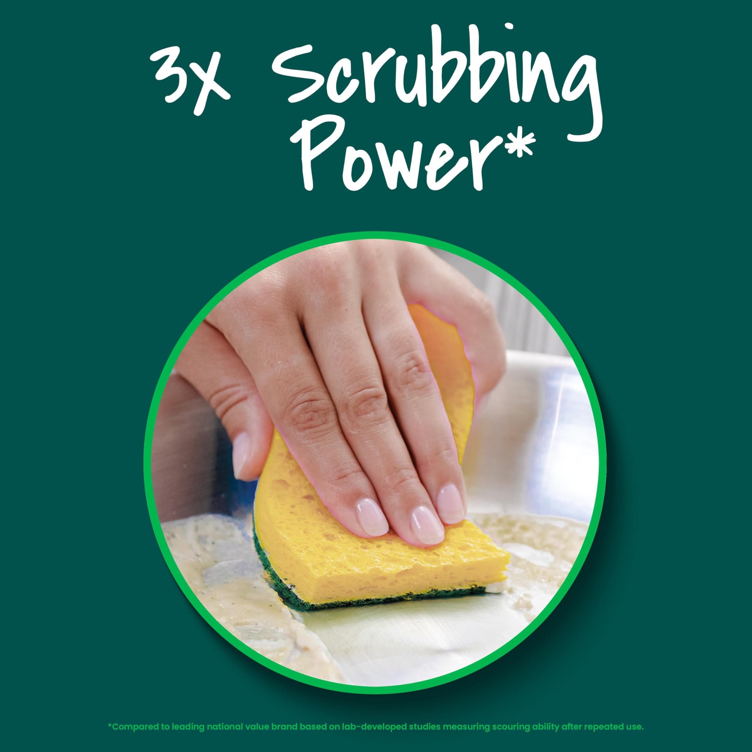 Scotch-Brite Heavy Duty Scrub Sponges, For Washing Dishes and Cleaning Kitchen, 9 Scrub Sponges