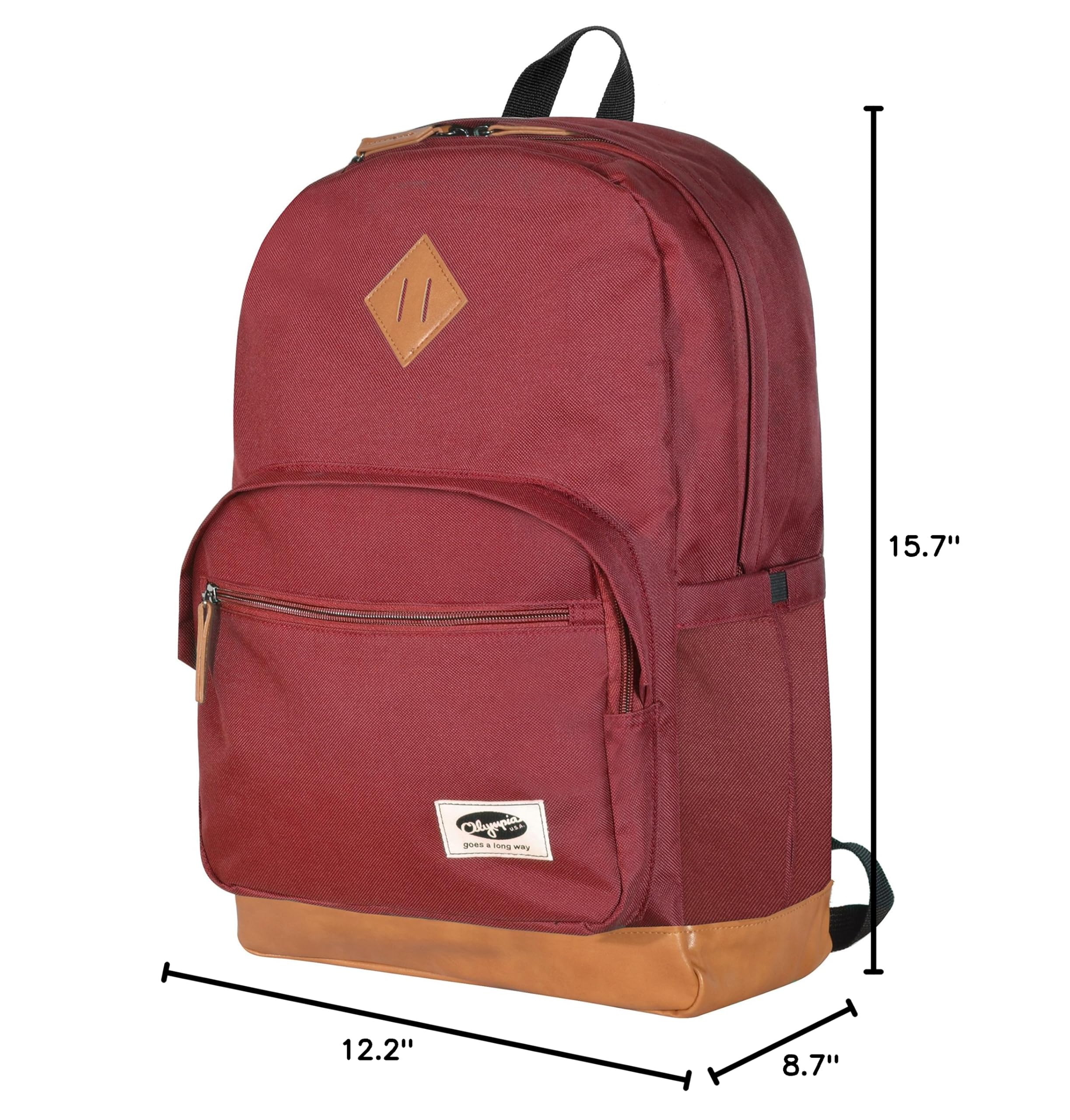 Olympia U.S.A. Element 18" Backpack Backpack, HEATHER GRAY