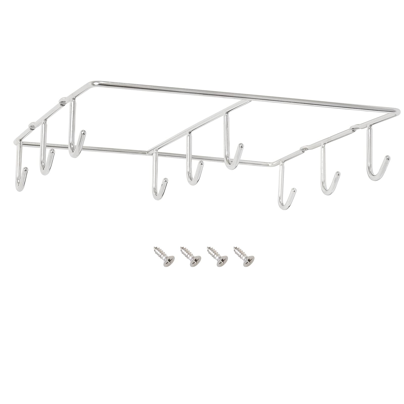 CUKE2BEET Coffee Cup Hooks Under Cabinet, Stainless Steel 9 Hooks Hanging Mug Rack Mug Holder Under Shelf for Kitchen