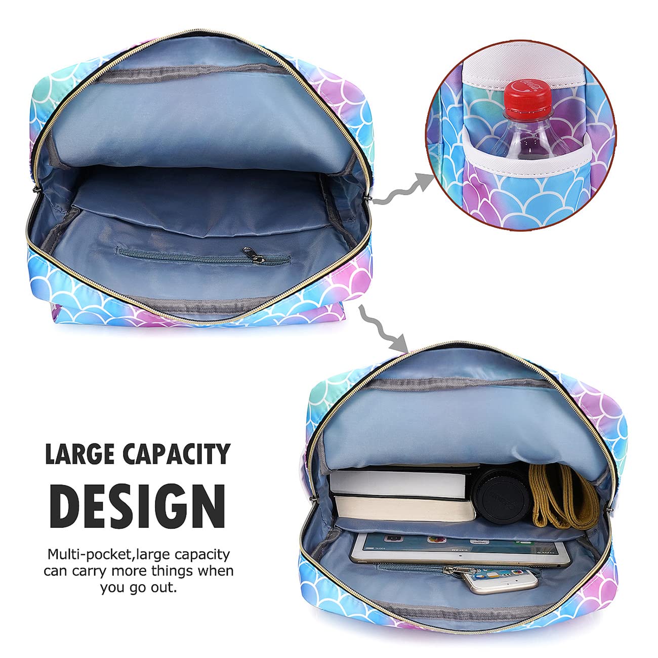 Junlion Slim Laptop Backpack College Student School Bag Travel Rucksack Daypack Cow One Size