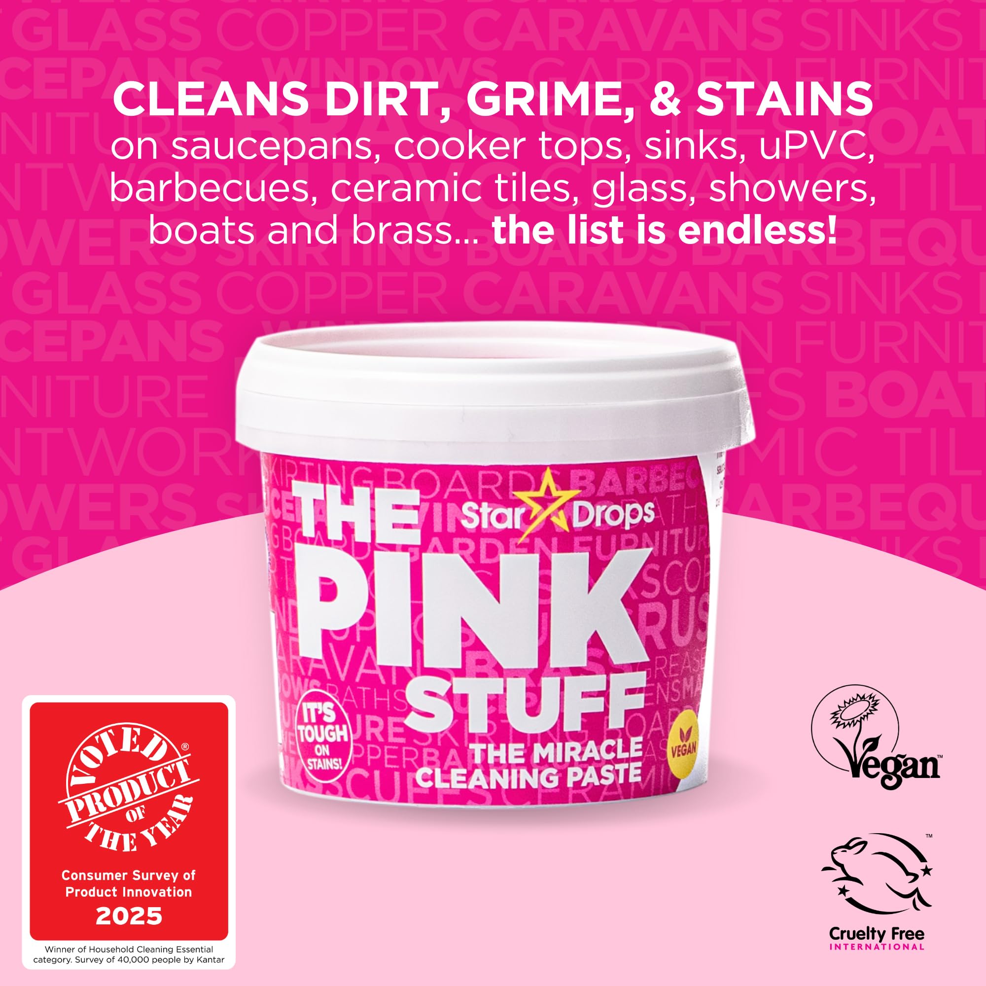 Stardrops - The Pink Stuff - The Miracle Cleaning Paste and Multi-Purpose Spray 2-pack Bundle ( 1 Cleaning Paste, 1 Multi-Purpose Spray)