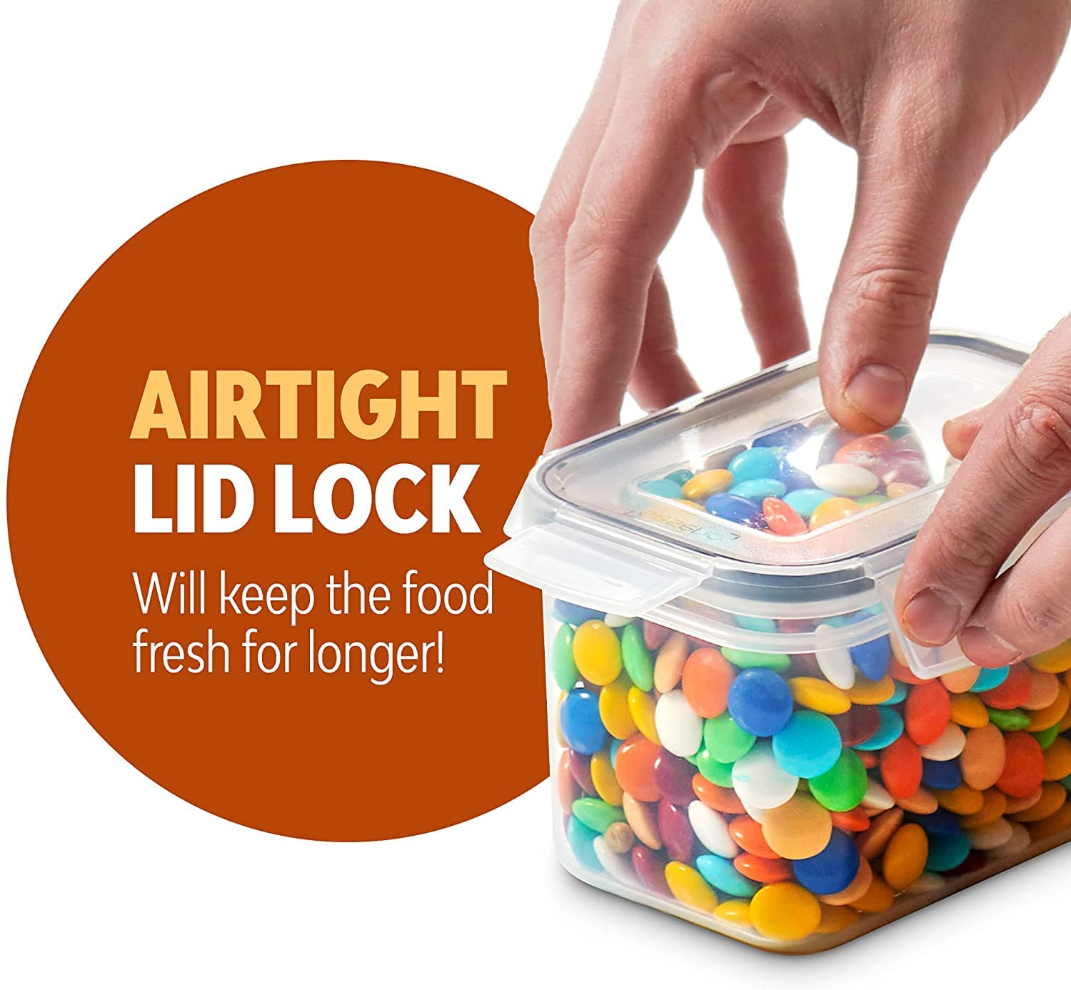 24 Pack Airtight Food Storage Container Set - BPA Free Clear Plastic Kitchen and Pantry Organization Canisters with Durable Lids for Cereal, Dry Food Flour & Sugar - Labels, Marker & Spoon Set