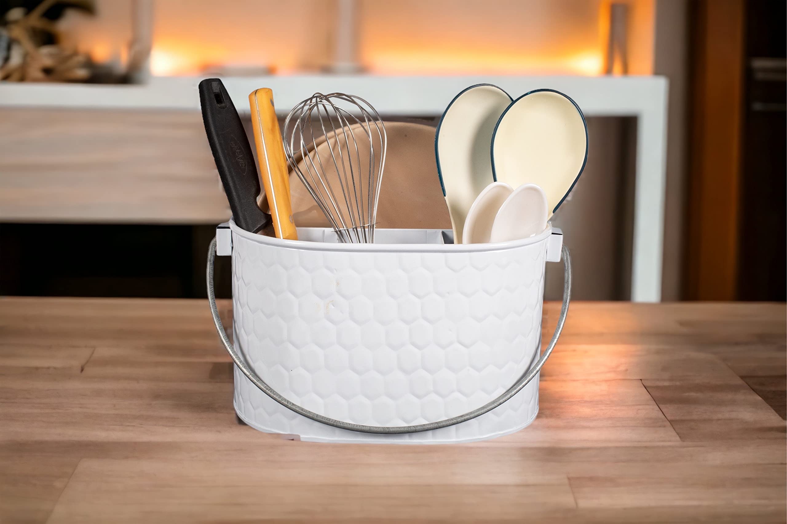 CLEENTABLE utensil caddy for parties, utensil caddy for countertop, kitchen utensil caddy, plate and utensil caddy - picnic utensil caddy, kitchen utensil caddy for countertop - 10 Inches (Grey)