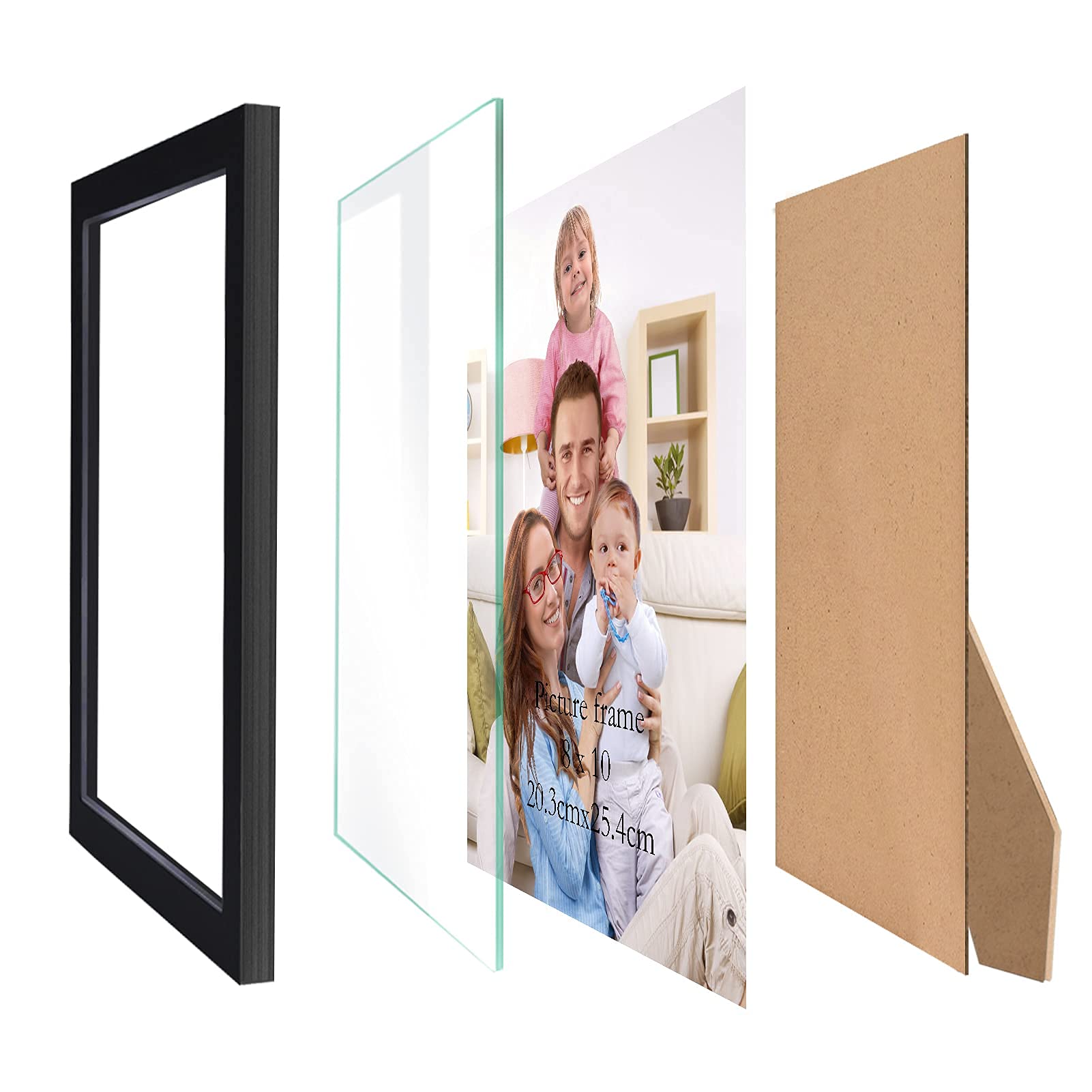 Giftgarden Black 8x10 Picture Frame Bulk, Multi 8 x 10 Photo Frames Set for Wall Hanging or Tabletop, 12 Pack