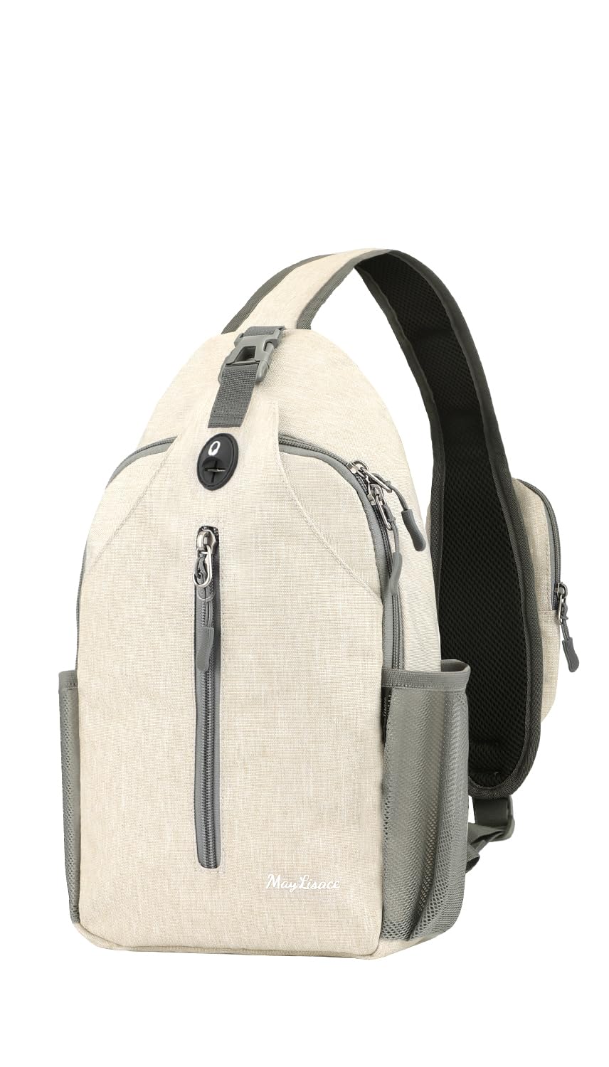 MAYLISACC Sling Backpack, Crossbody Bags for Women Men, Sling Bag with Earphone Hole, Small Casual Daypack Backpacks