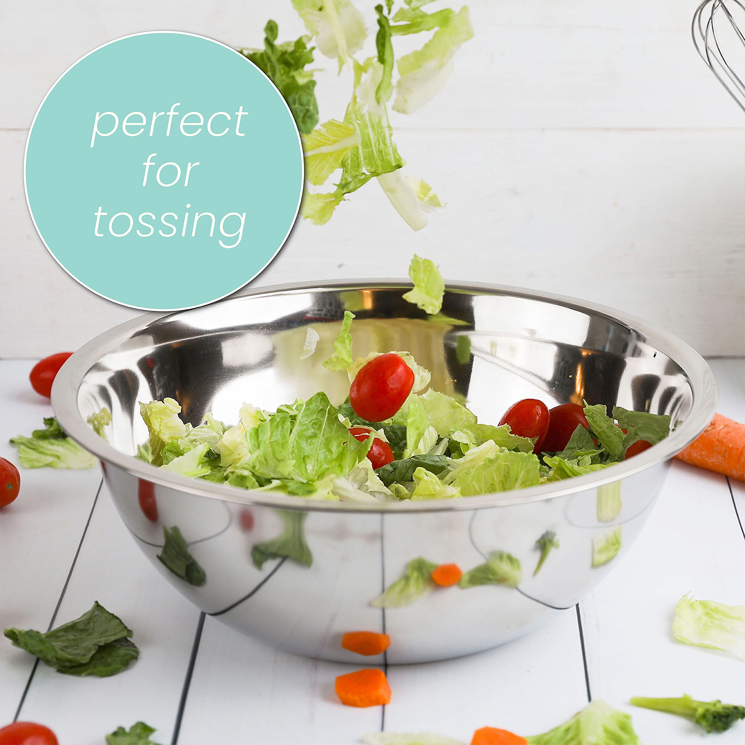 Meal Prep Stainless Steel Mixing Bowls Set, Home, Refrigerator, and Kitchen Food Storage Organizers | Ecofriendly, Reusable, Heavy Duty By WHYSKO