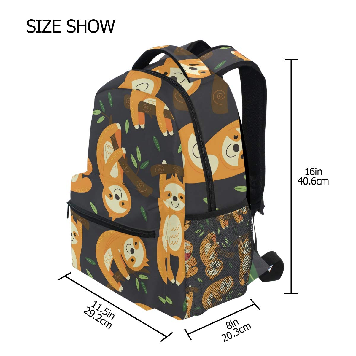 School College Backpack Rucksack Travel Bookbag Outdoor Cute sloth