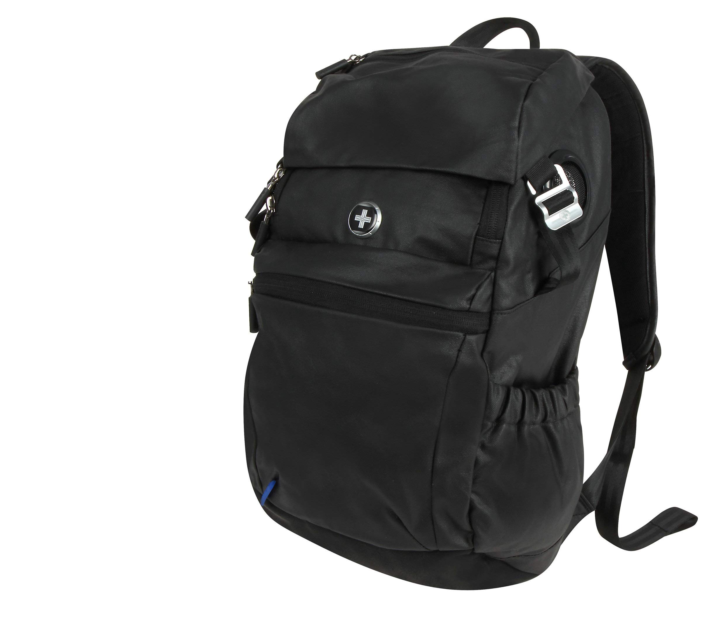 Swissdigital Design Sound Byte Laptop Gaming Backpack, With Bluetooth Speaker, Charging Port, For Laptops up to 15", Black (SD-03B)