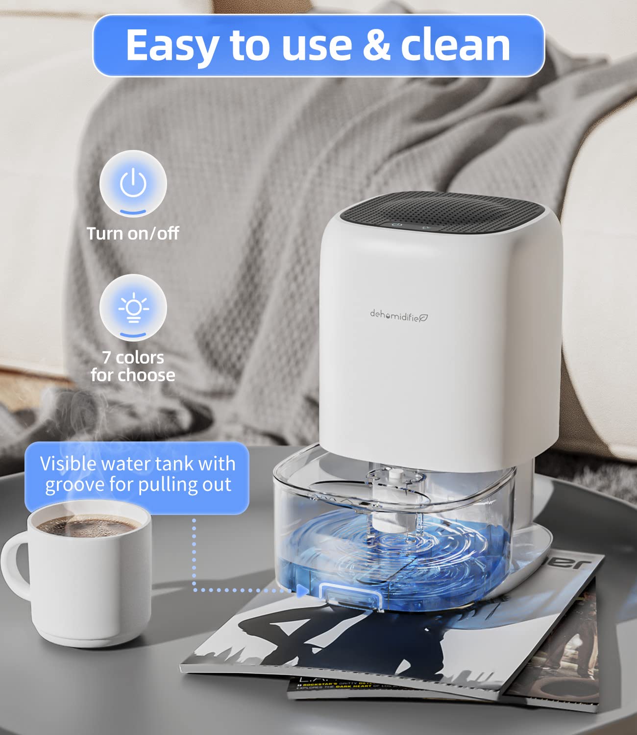 Dehumidifiers,TABYIK 35 OZ Dehumidifier, Small Dehumidifiers for Home Quiet with Auto Shut Off, Dehumidifiers for Bedroom (280 sq. ft), Bathroom, RV, Closet