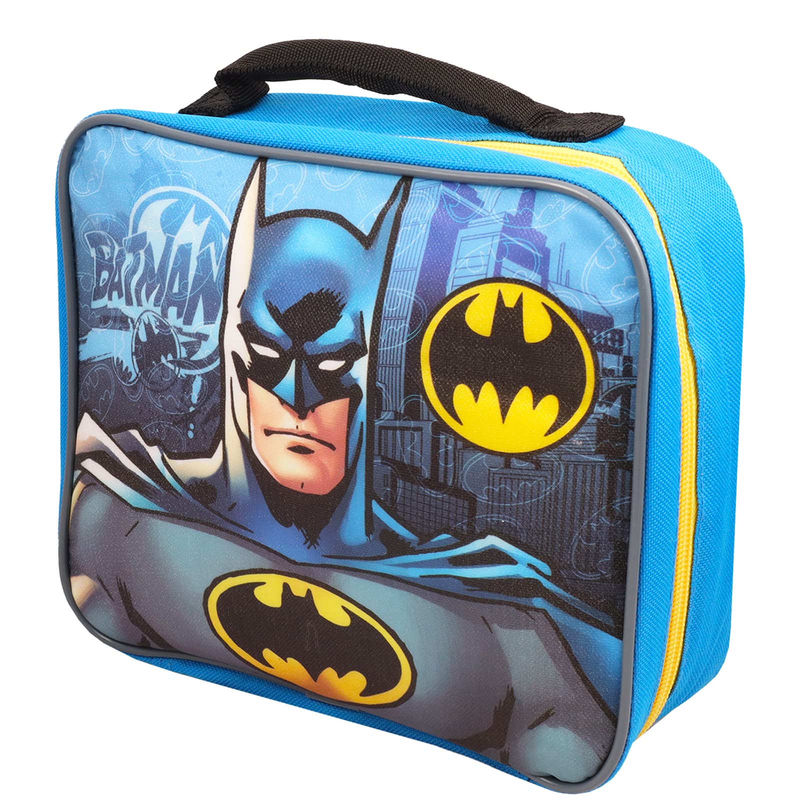 Fast Forward Batman Backpack with Lunch Box Set - Bundle with 15" Batman Backpack, Batman Lunch Bag, Water Bottle, Stickers, More | Batman Backpack for Boys