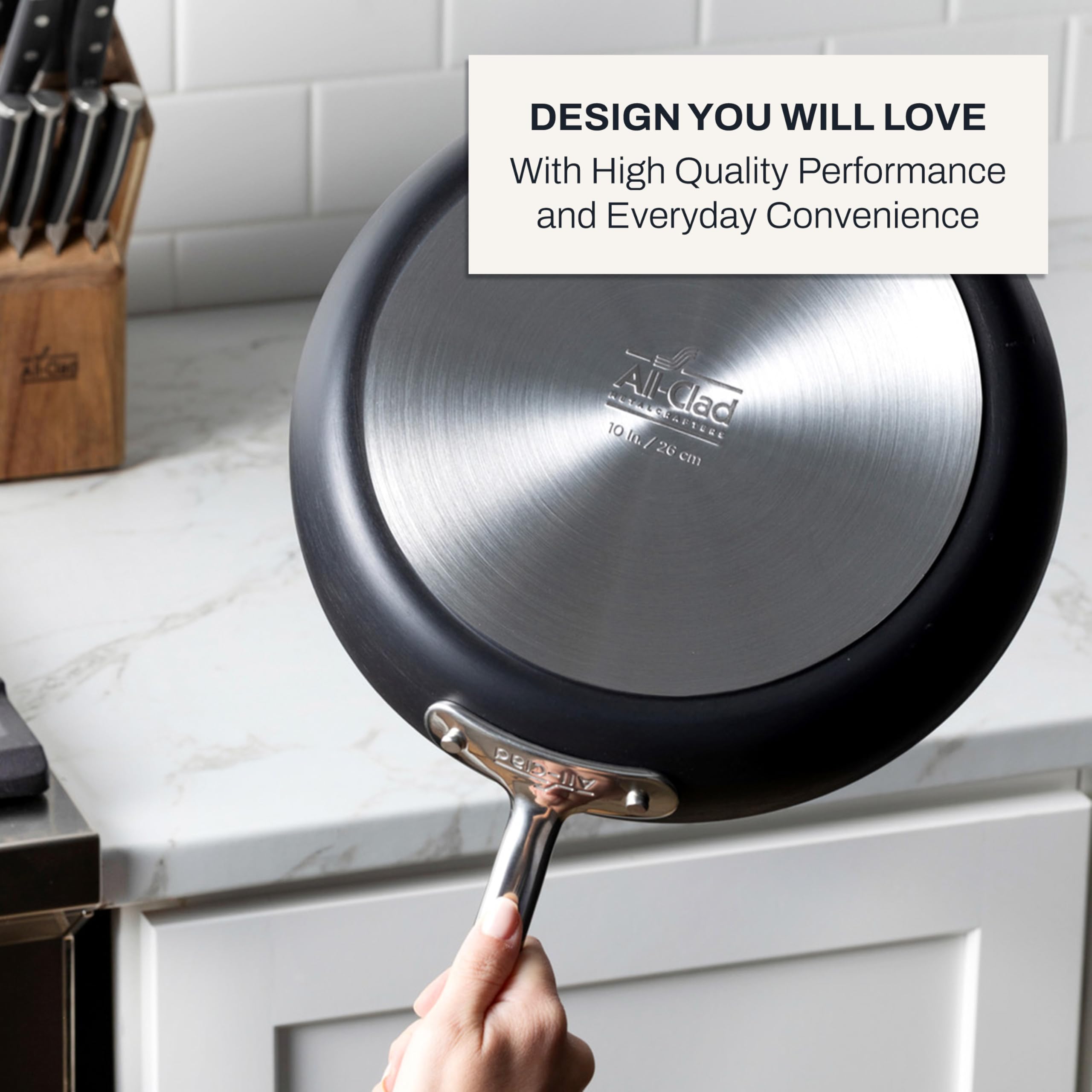 All-Clad E785S264/E785S263 HA1 Hard Anodized Nonstick 8 10-Inch Fry Pan Cookware Set, 2-Piece, Black