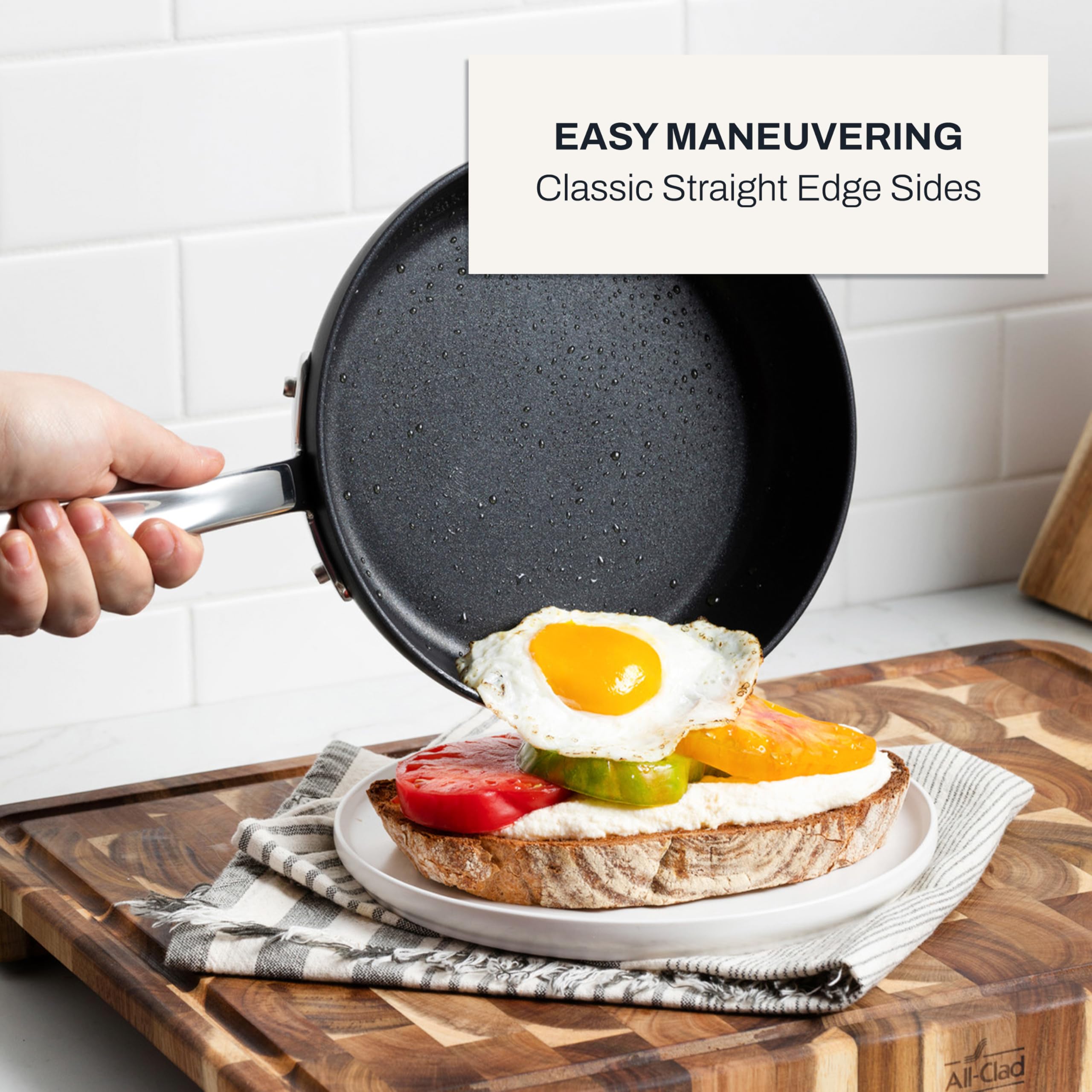All-Clad E785S264/E785S263 HA1 Hard Anodized Nonstick 8 10-Inch Fry Pan Cookware Set, 2-Piece, Black
