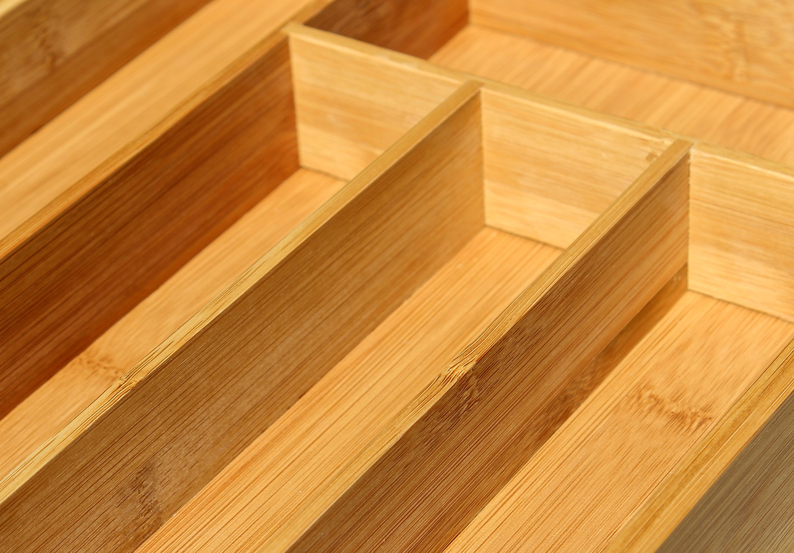 Royal Brands Bamboo Utensil Drawer Organizer Tray, Bamboo Cutlery Drawer Organizer Tray, (14.25" x 10.25" x 2")
