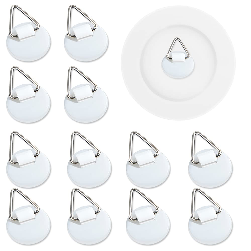 50Pcs Invisible Adhesive Plate Hanger, Vertical Plate Holders for Wall, Adhesive Plate Hanger Hooks for Plate Pictures Wall Decor (white)