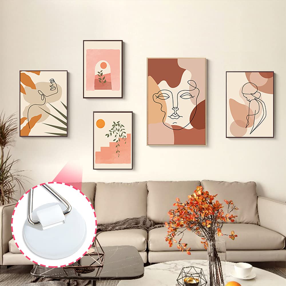 50Pcs Invisible Adhesive Plate Hanger, Vertical Plate Holders for Wall, Adhesive Plate Hanger Hooks for Plate Pictures Wall Decor (white)