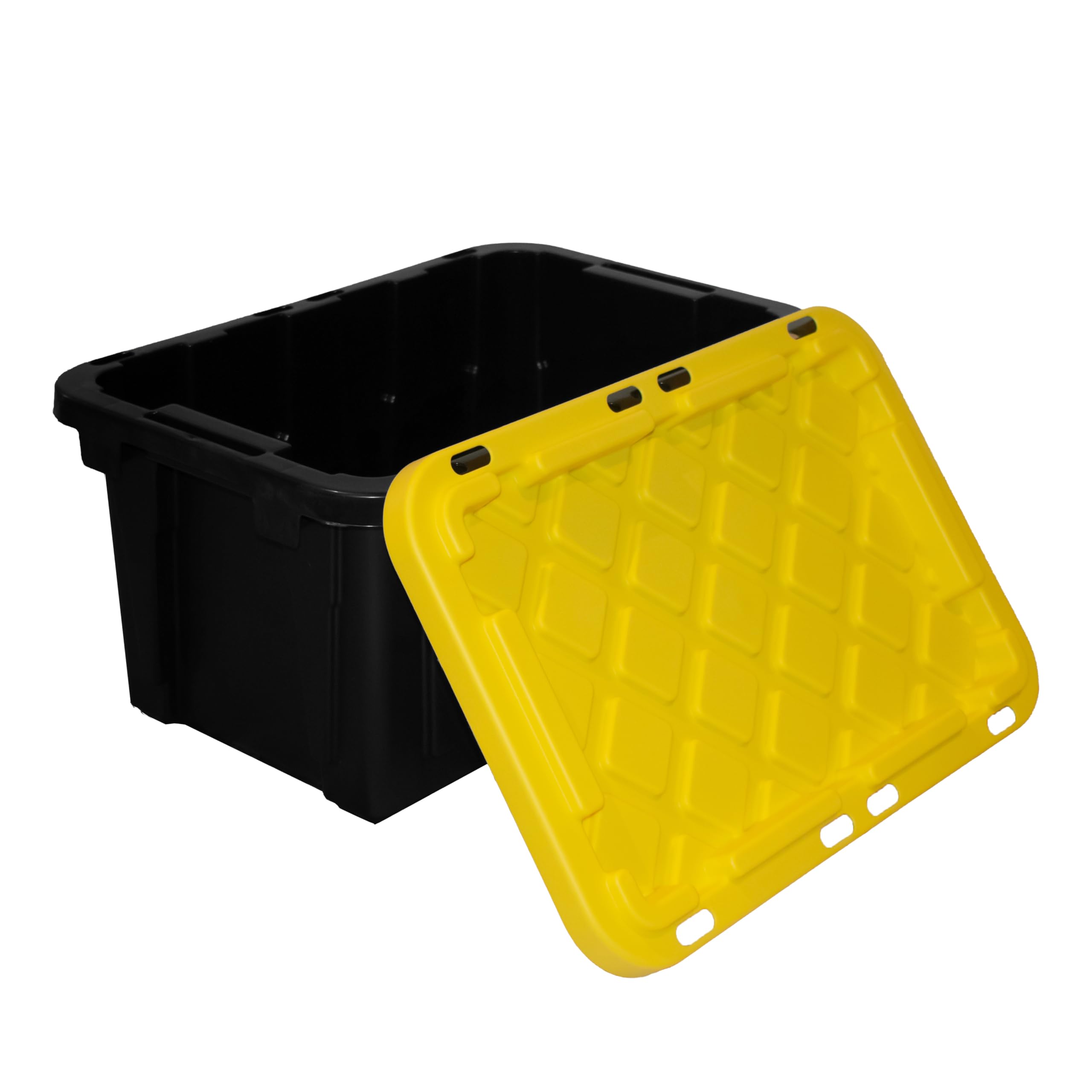 HDX Tough Polypropylene Plastic 27 Gal. Storage Tote in Black by HDX (4 pack)