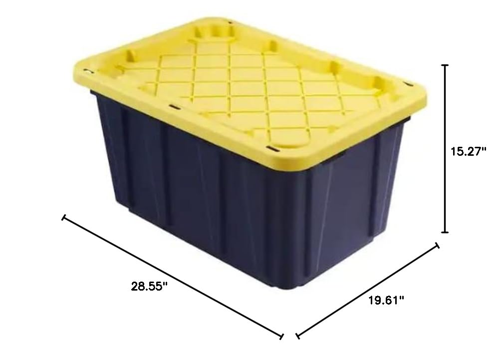 HDX Tough Polypropylene Plastic 27 Gal. Storage Tote in Black by HDX (4 pack)