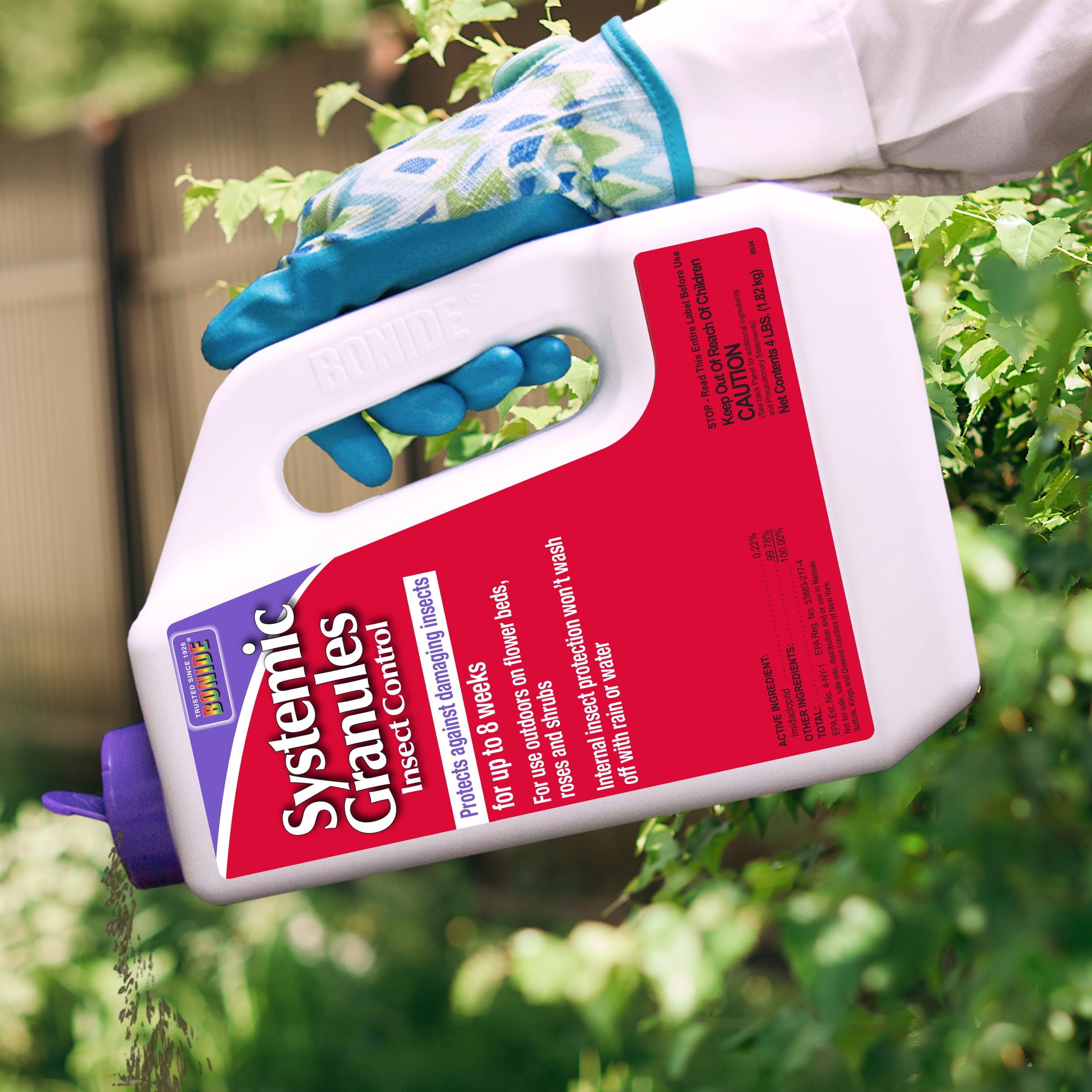 Bonide Insect Control Systemic Granules, 4 lbs. Ready-to-Use Water Resistant Long Lasting Protection Outdoor Use