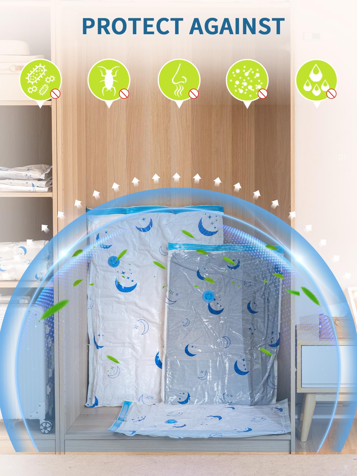Vacuum Storage Bags with Electric Air Pump, 20 Pack (4 Jumbo, 4 Large, 4 Medium, 4 Small, 4 Roll Up Bags) Space Saver Bag for Clothes, Mattress, Blanket, Duvets, Pillows, Comforters,Travel, Moving