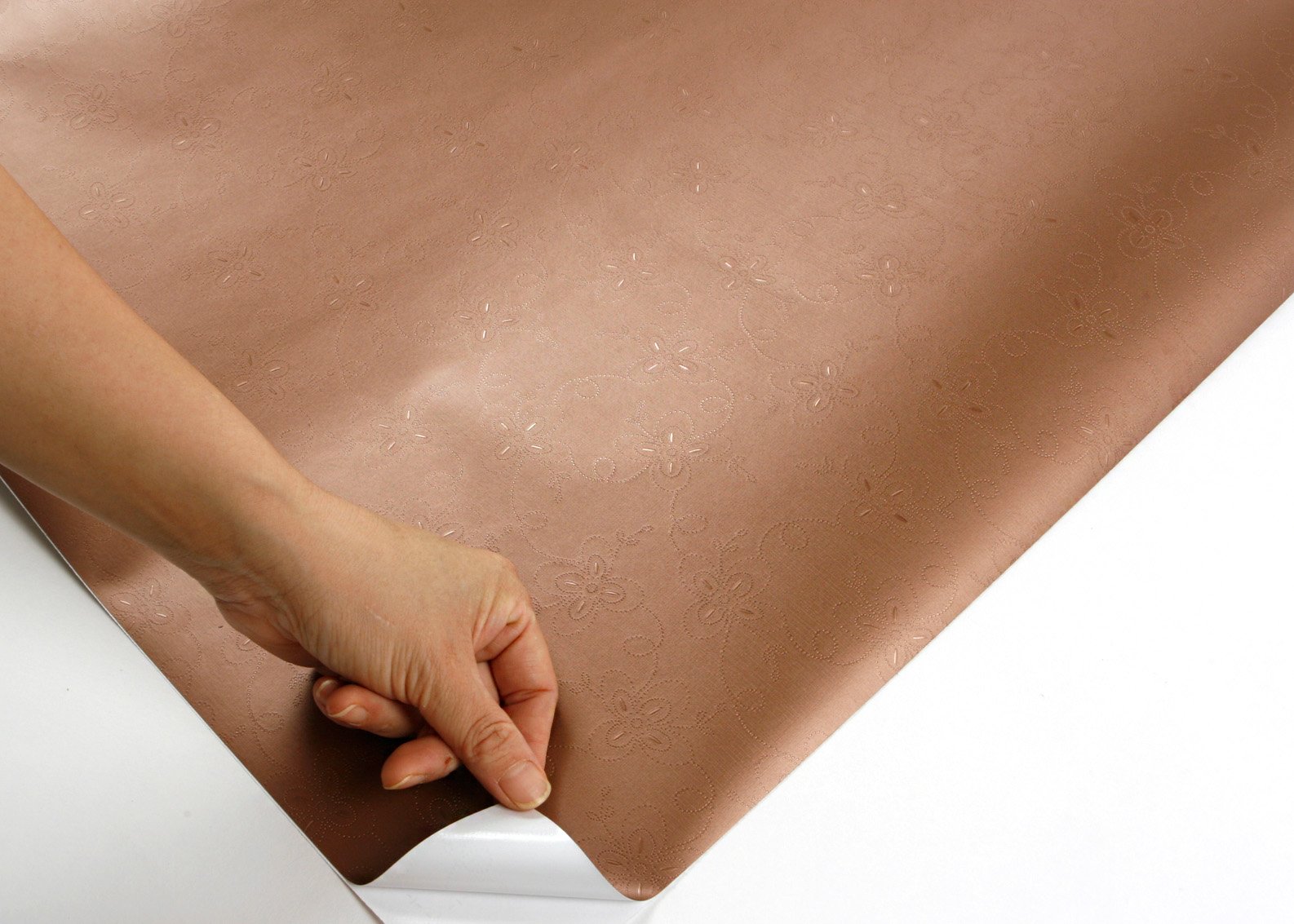 Peel and Stick PVC Instant Floral Decorative Self-Adhesive Film Countertop Backsplash Dotted Flower Bronze Pearl (MG5165-3 : 2.00 Feet X 6.56 Feet)