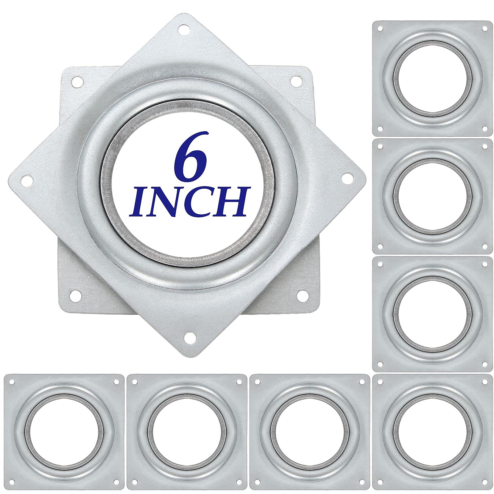 6 inch Lazy Susan Hardware, 8 Pcak Lazy Susan Turntable Bearing 5/16" Thick 100lbs for Turntable, Serving Trays, Kitchen Storage Racks, Craft Table, Rotating Bearing Plate
