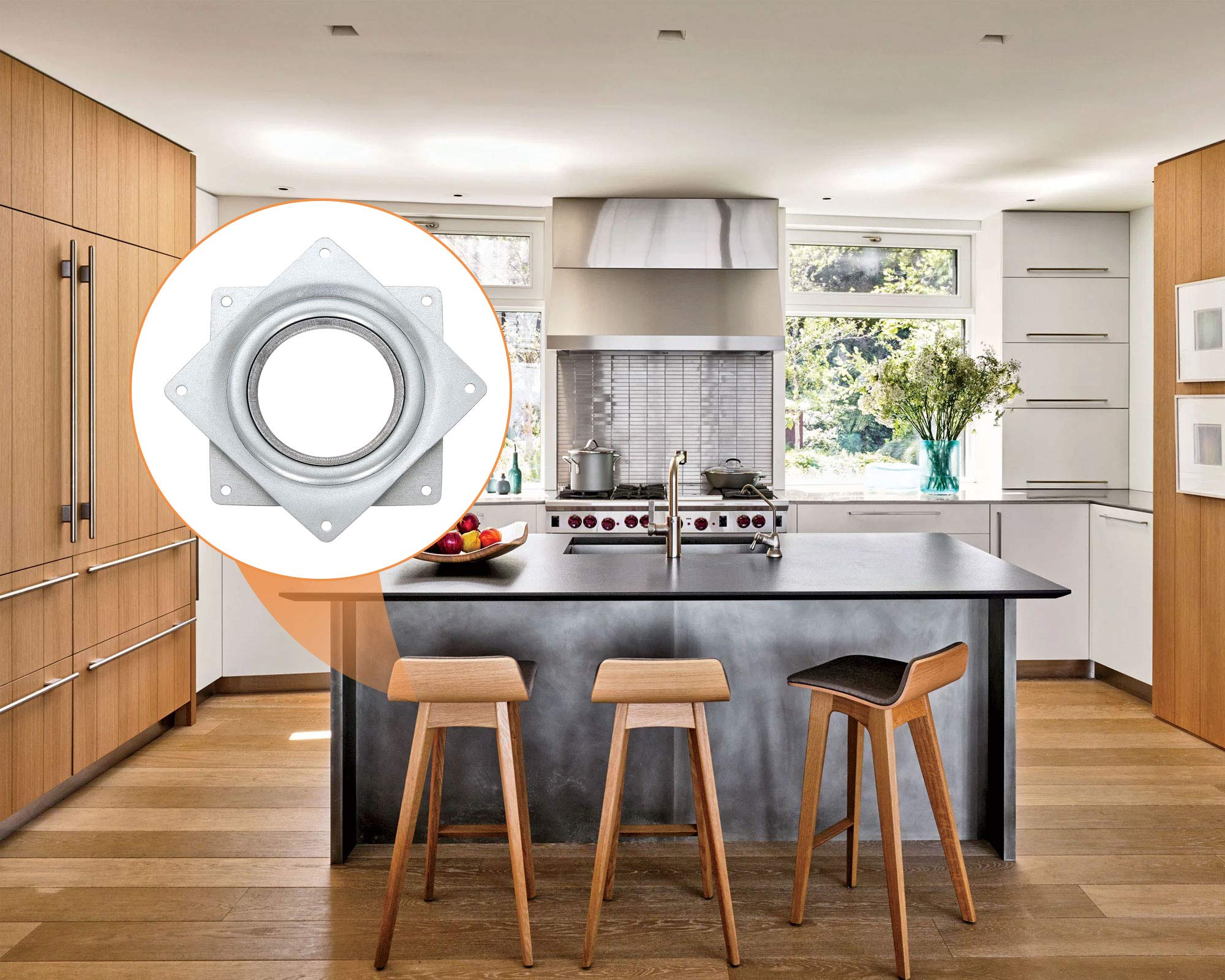 6 inch Lazy Susan Hardware, 8 Pcak Lazy Susan Turntable Bearing 5/16" Thick 100lbs for Turntable, Serving Trays, Kitchen Storage Racks, Craft Table, Rotating Bearing Plate